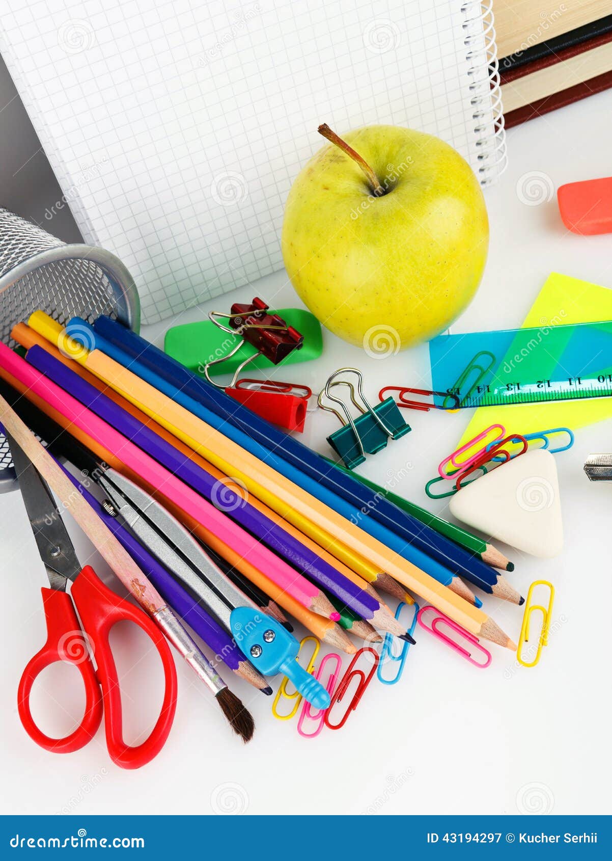 School stationery stock image. Image of business, notebook - 43194297