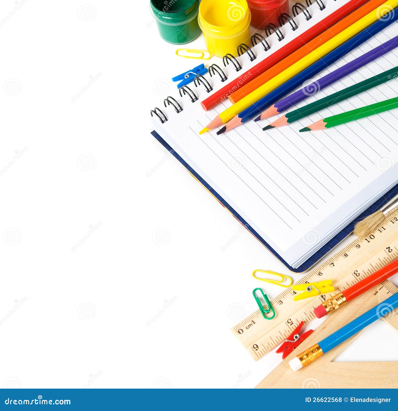 School Stationery on the White Stock Photo - Image of diary, learning ...