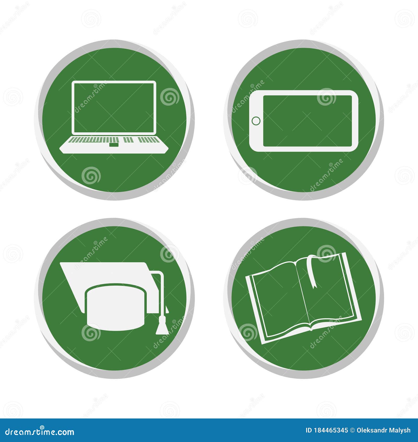 School Stickers Set. Online Education Vector Illustration Design Stock ...