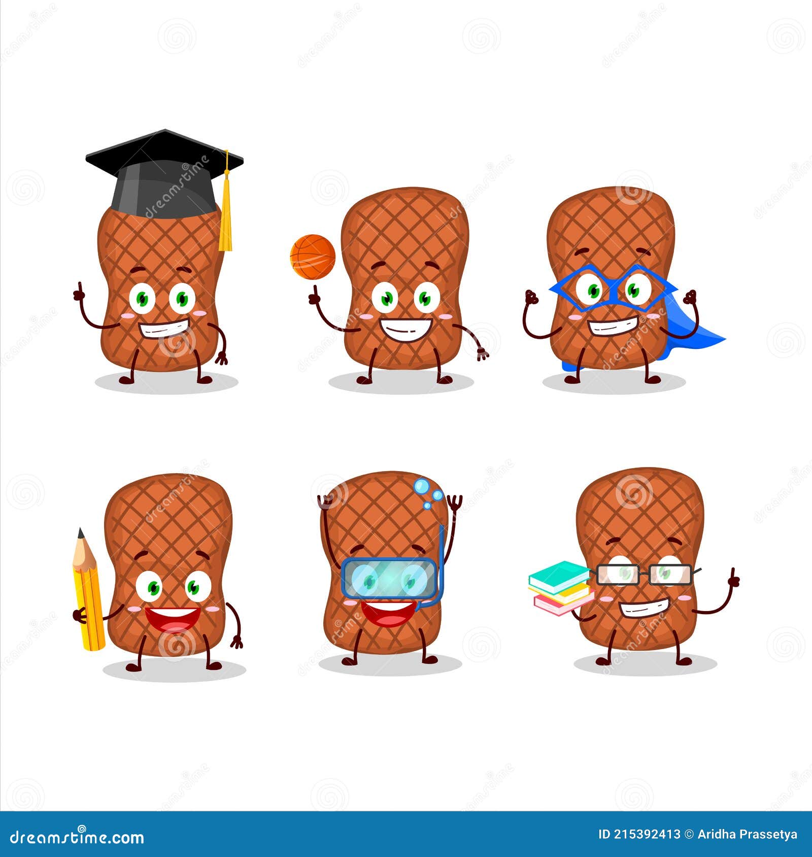 School Student of Beef Cartoon Character with Various Expressions Stock ...