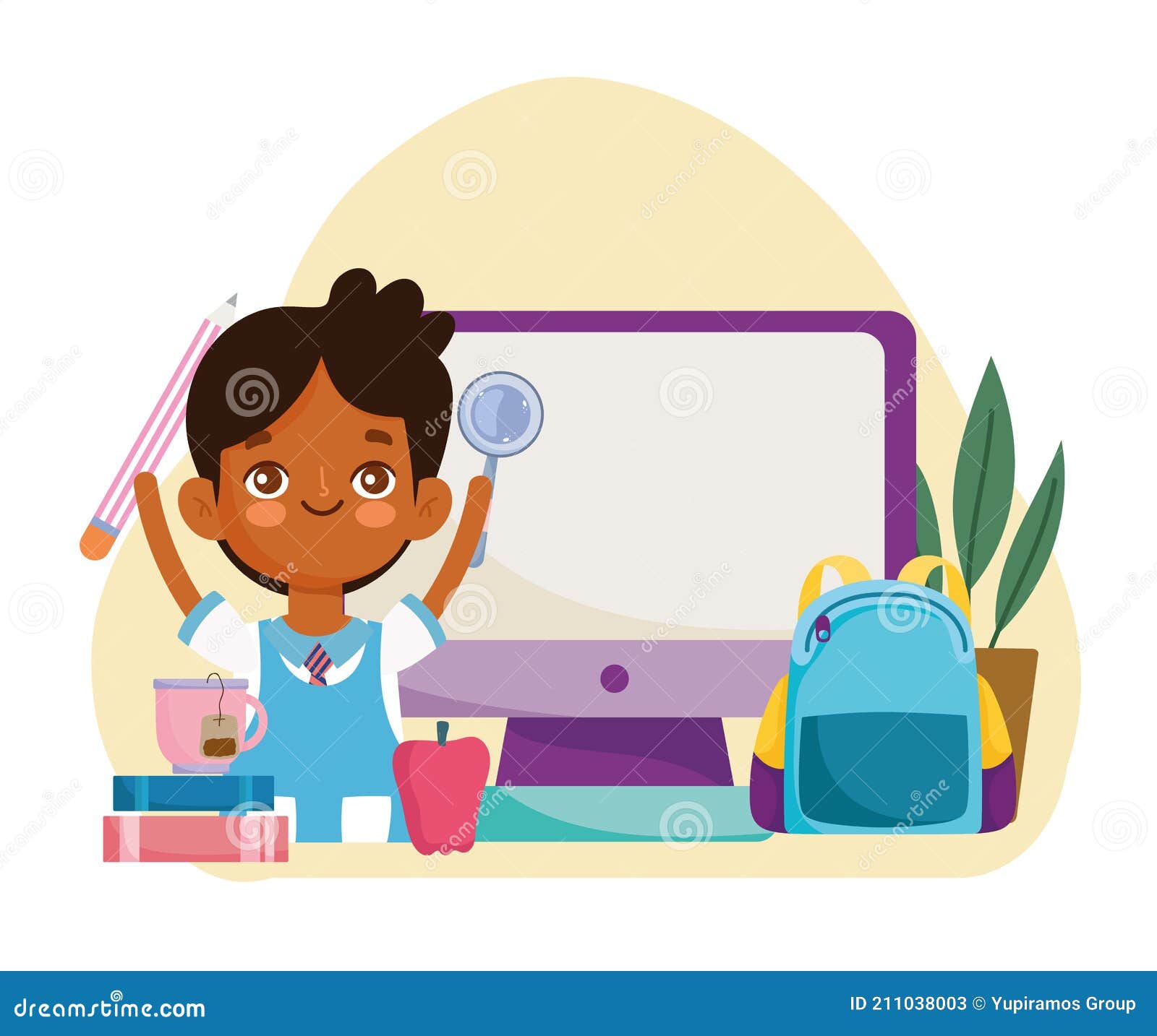 School Student Boy Online Class Computer Education Stock Vector ... School Student Boy Online Class Computer Education Stock Vector ...