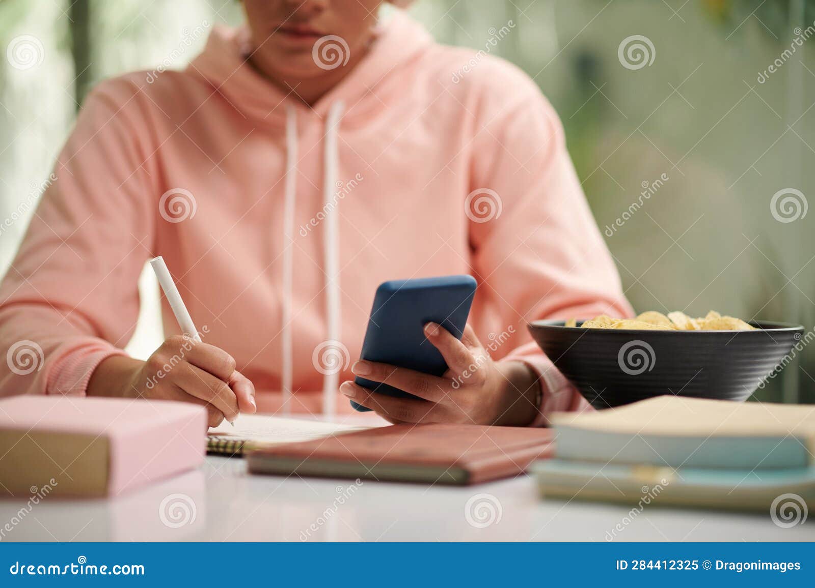 School Student Checking Text Messages Stock Image - Image of news ...