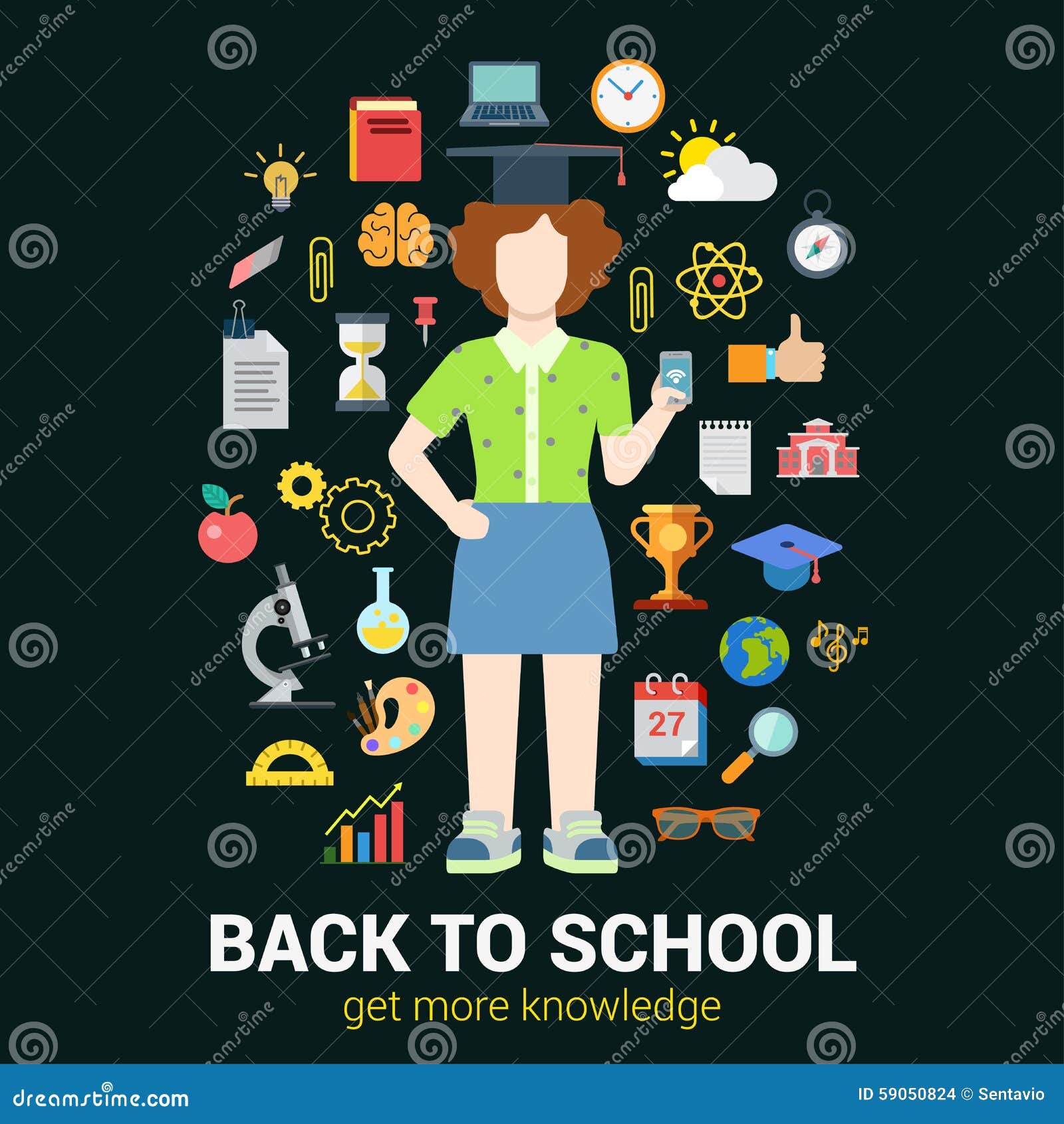 Knowledge Objects: Vector School Education Flat Infographics ...