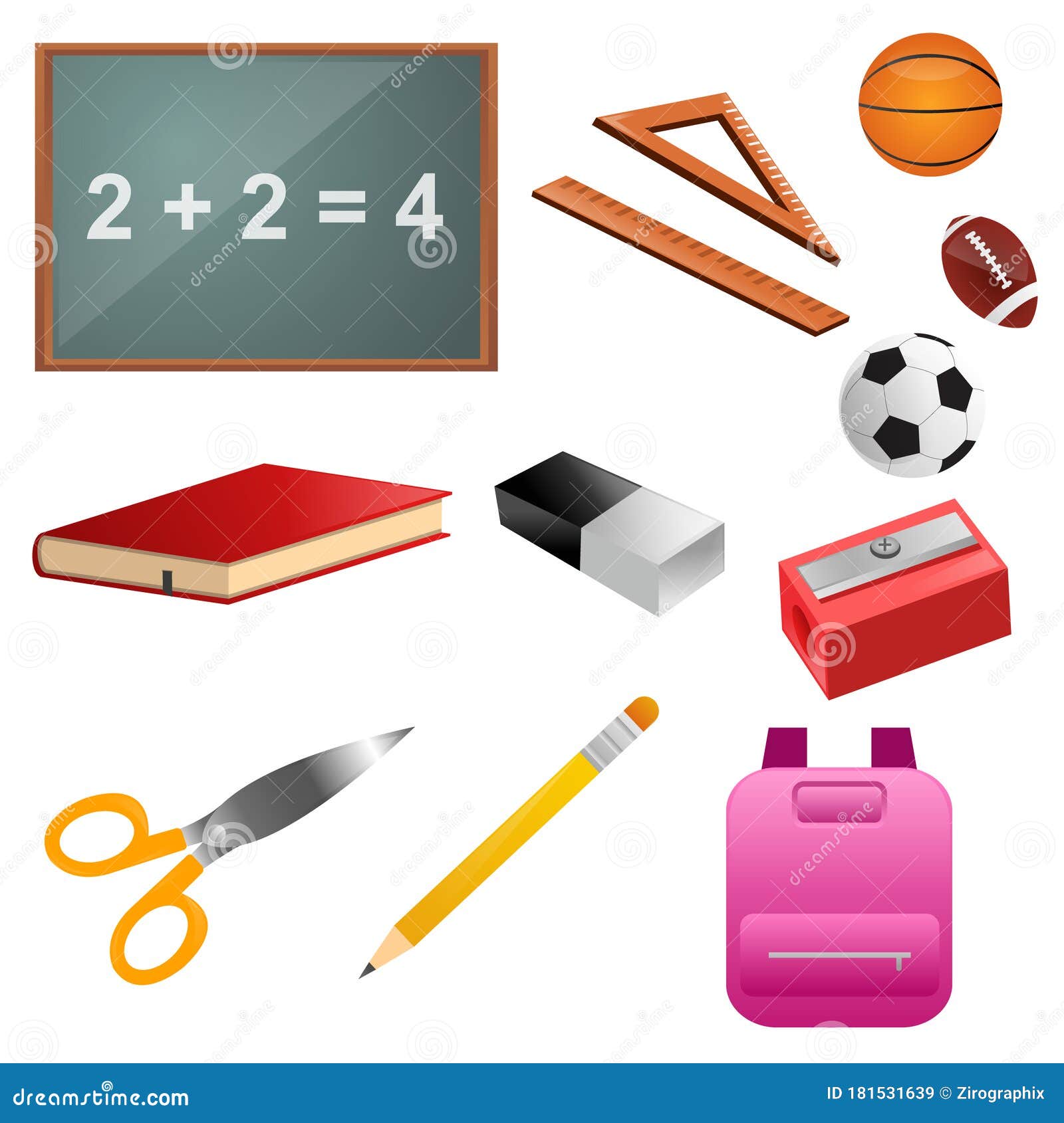 School Student Tools Icons Vector Illustration Design Stock Vector ...
