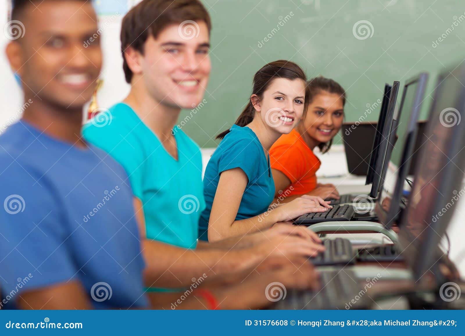 School students computers stock photo. Image of adult - 31576608