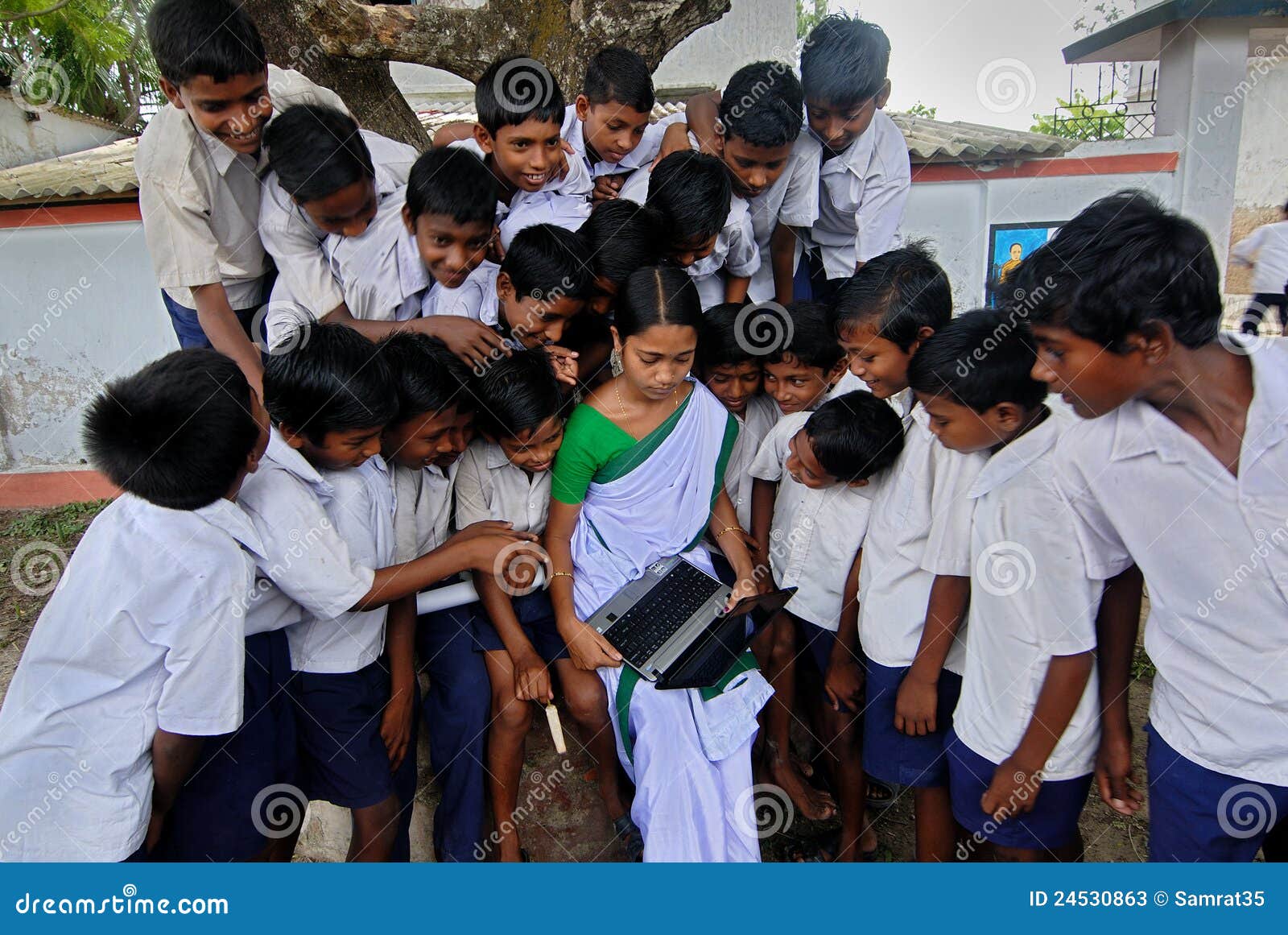 School Students at Indian Village Editorial Stock Photo - Image of ...