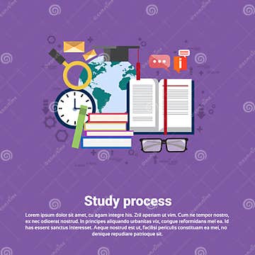 School Study Process University Education Web Banner Stock Vector ...
