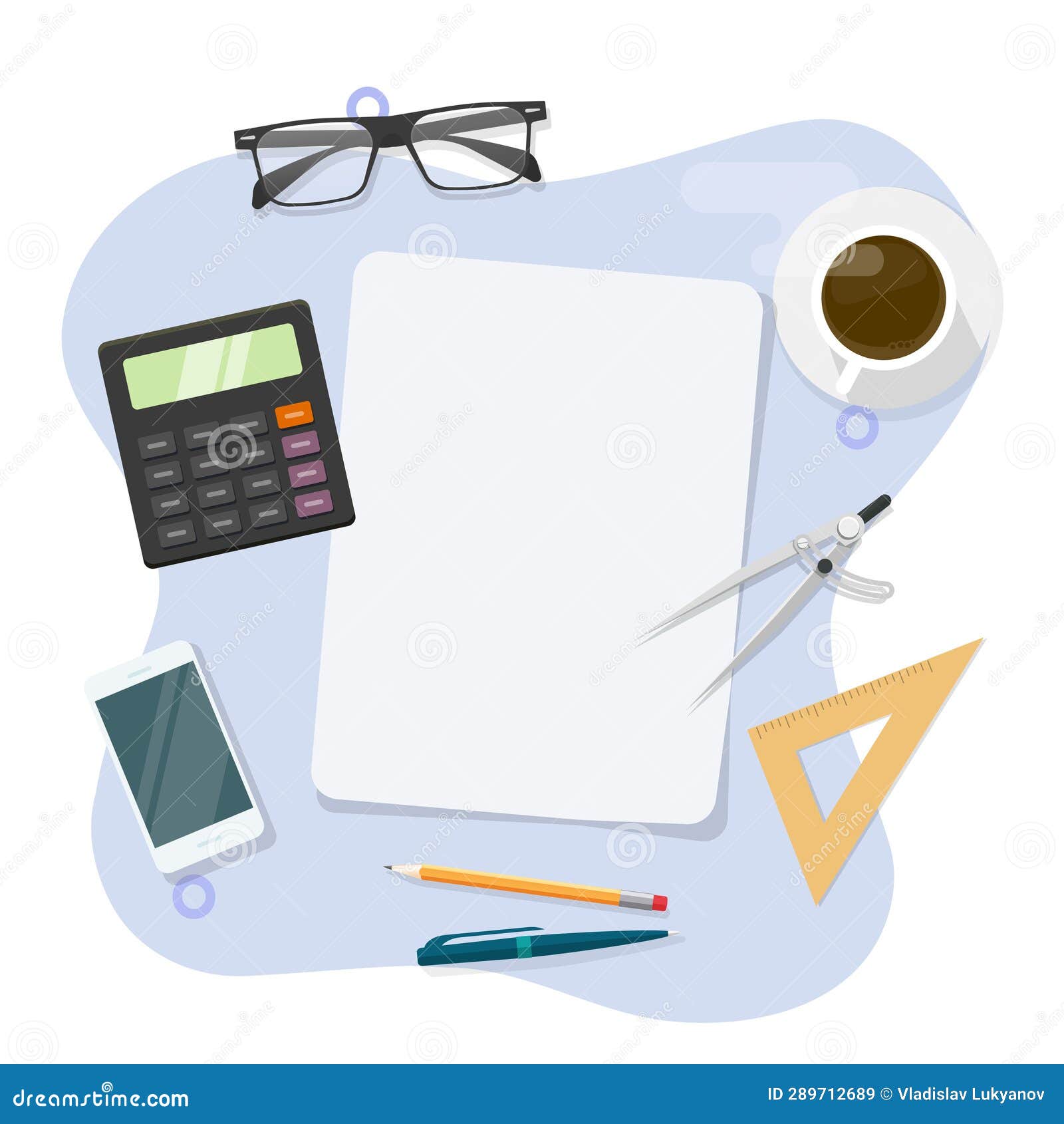 School Study Table Homework Desk Vector Graphic Illustration, Blank ...