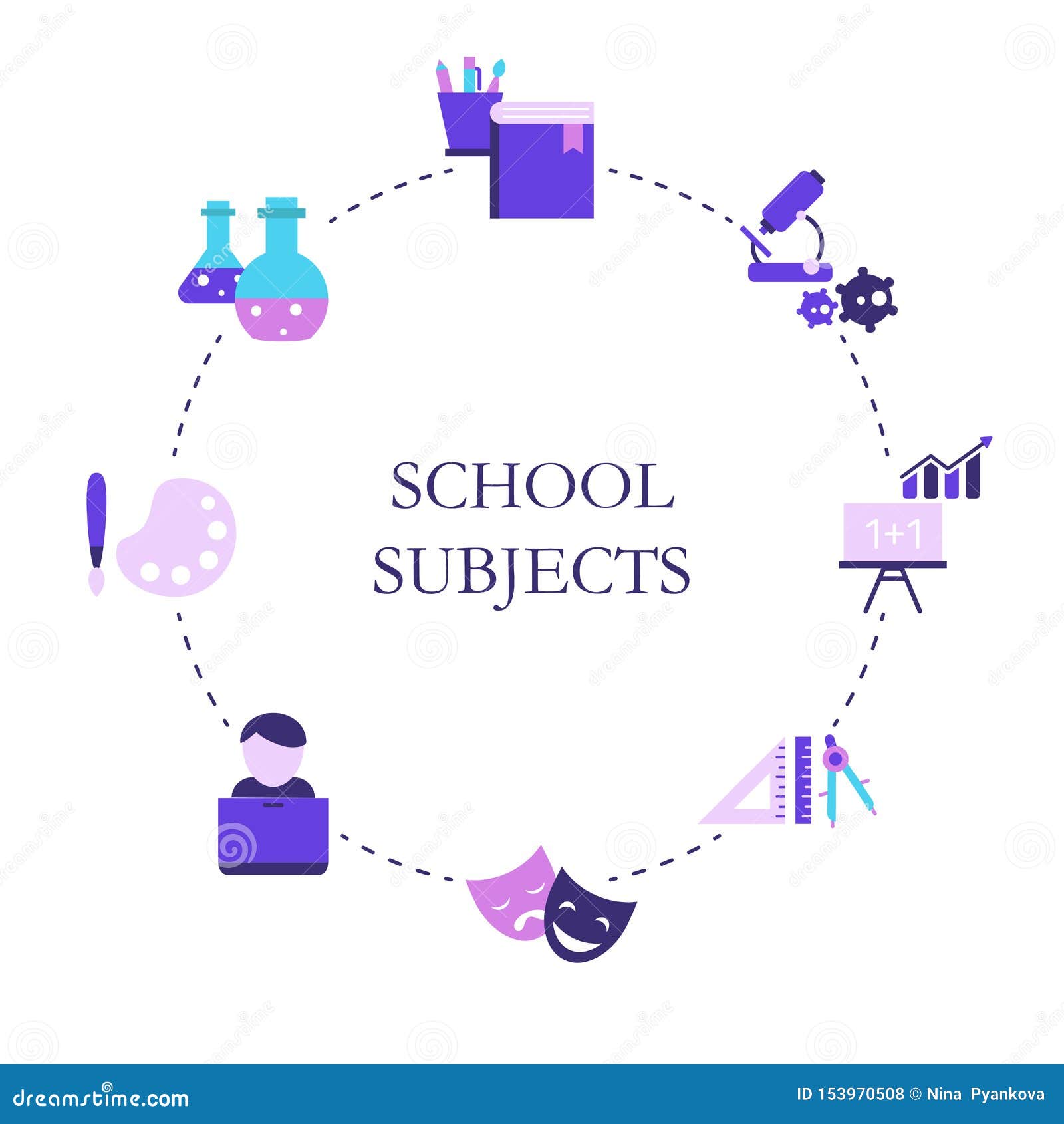 School Subjects Design Concept Stock Vector - Illustration of ...