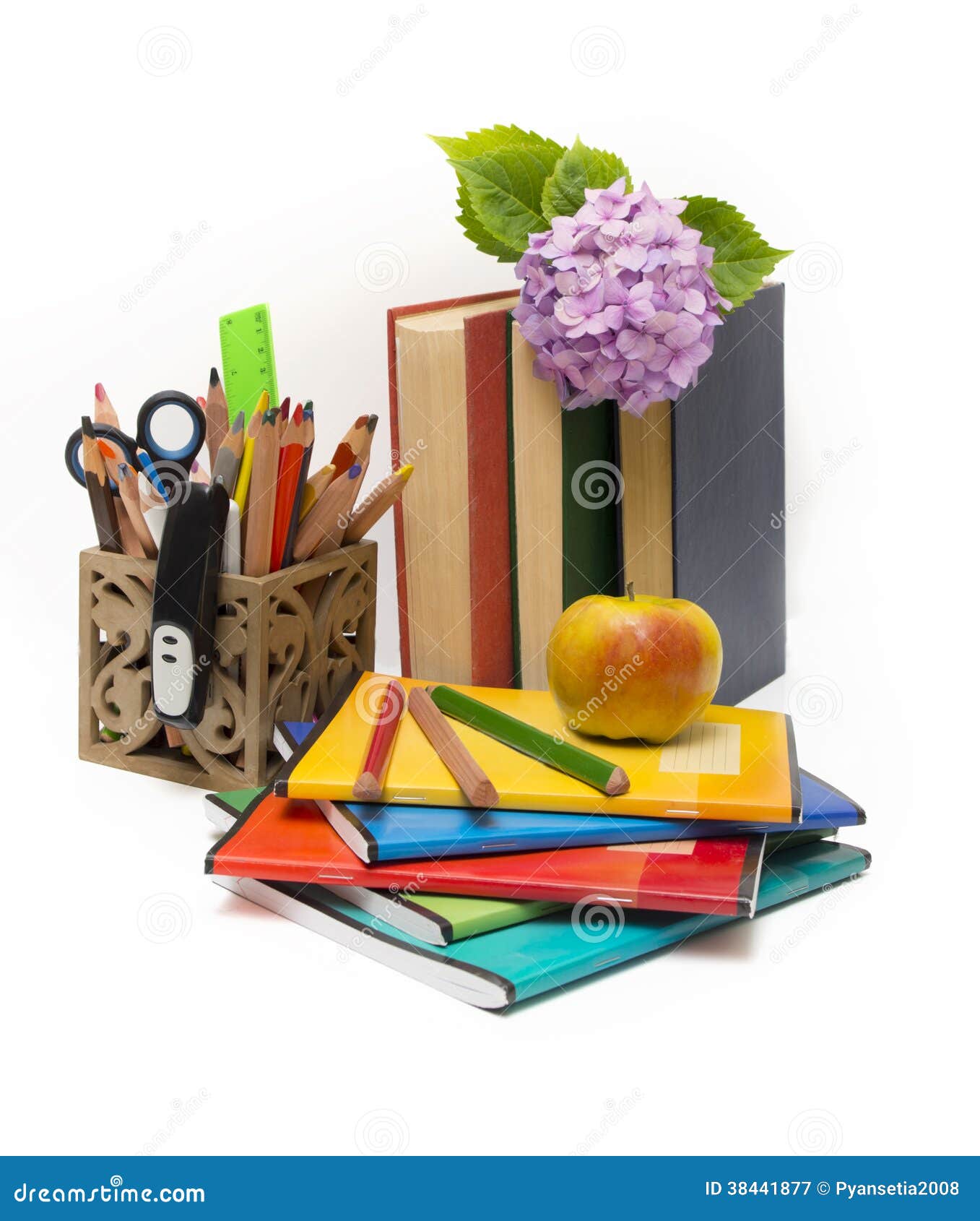 School Subjects and Flowers Stock Image - Image of learn, postcard ...