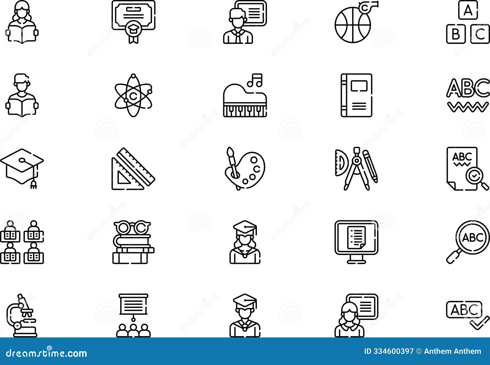 School Subjects Icons Collection is a Vector Illustration with Editable ...