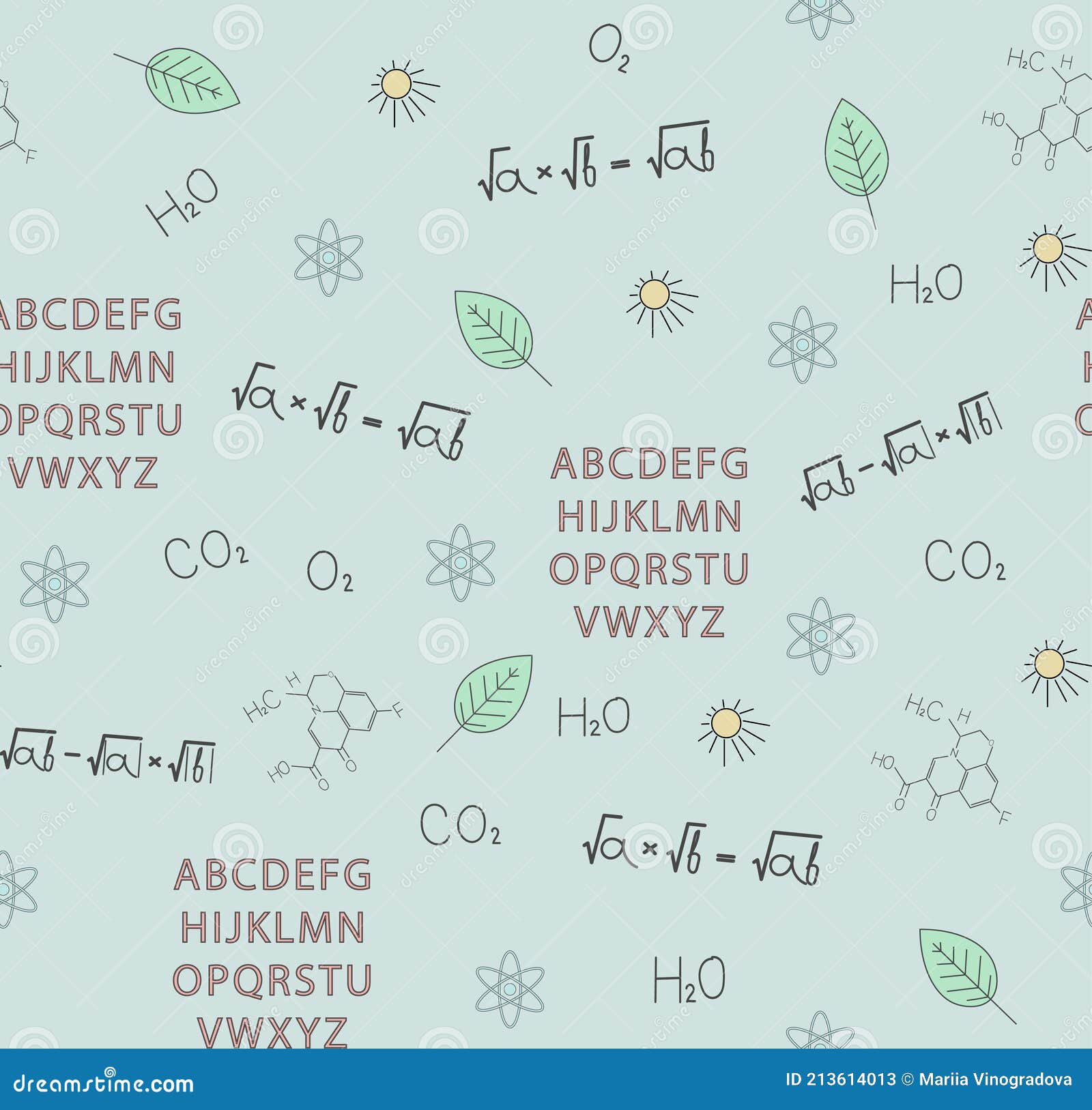 School Subjects Vector Illustration Seamless Pattern. Stock Vector ...