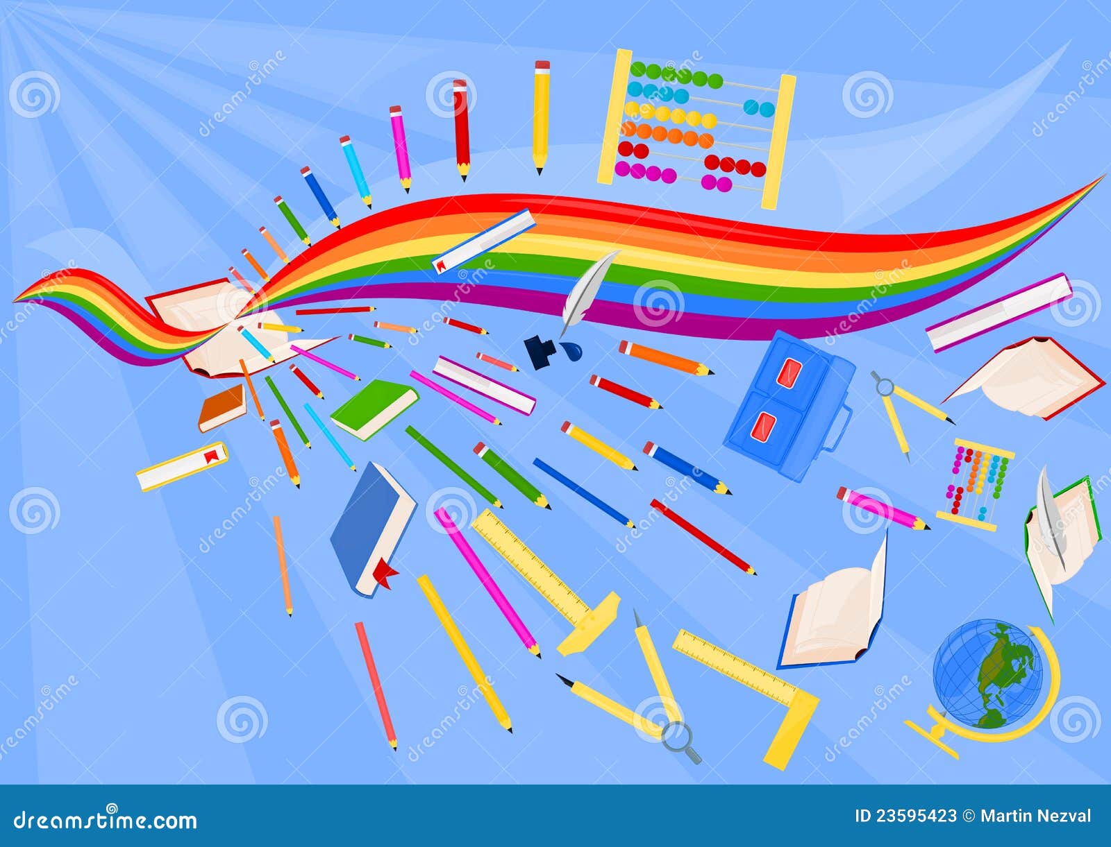 School supplies - collage stock vector. Illustration of varied - 23595423