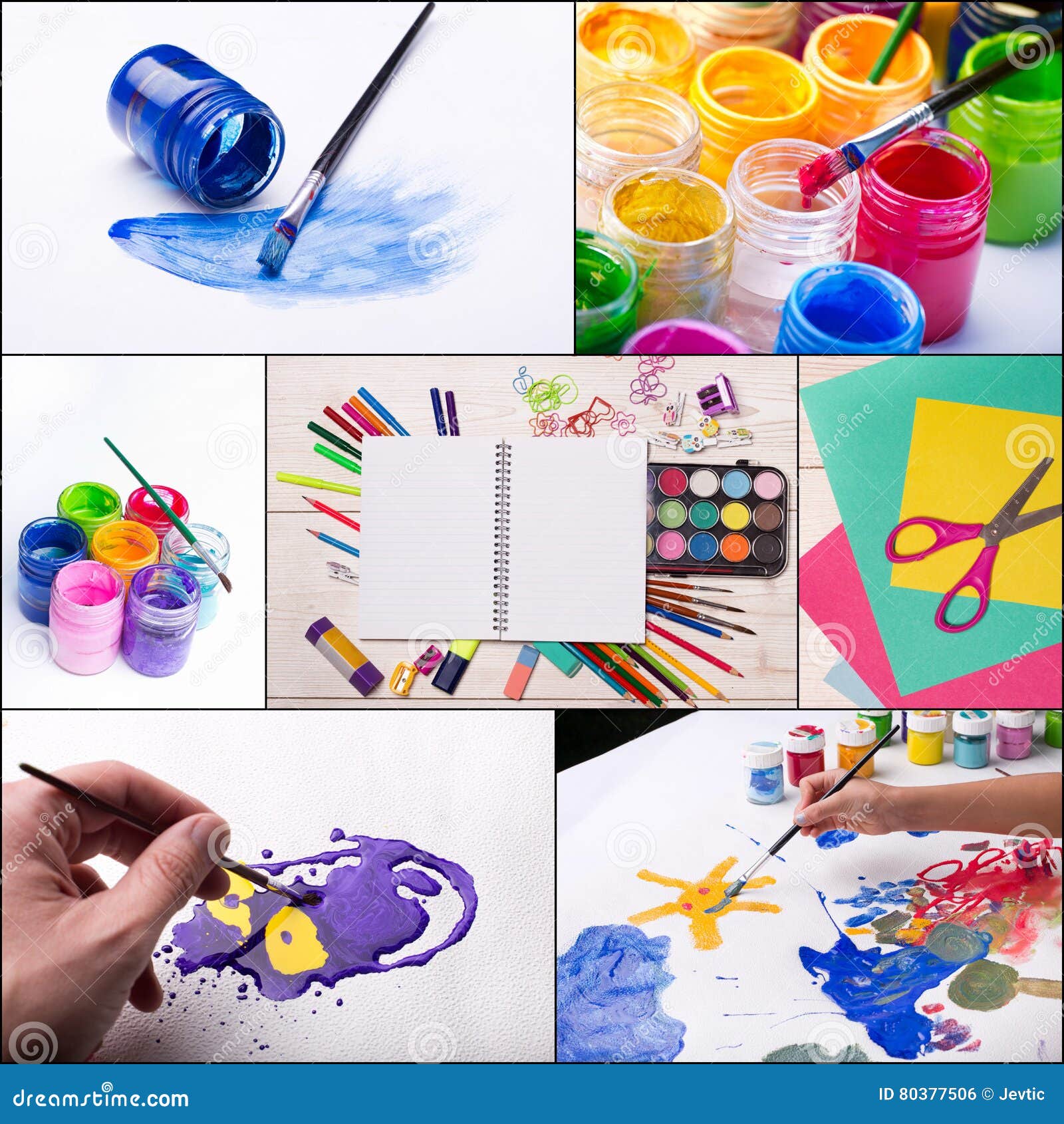 School supplies collage stock photo. Image of collage - 80377506