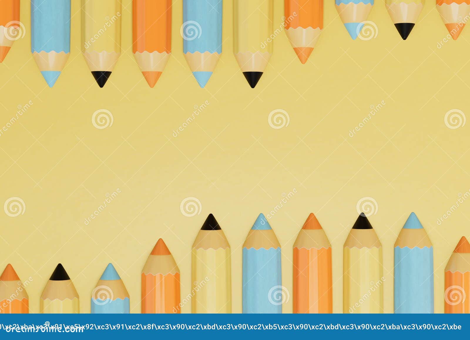School Supplies. Colored Pencils Placed Opposite Each Other. Copy Paste ...