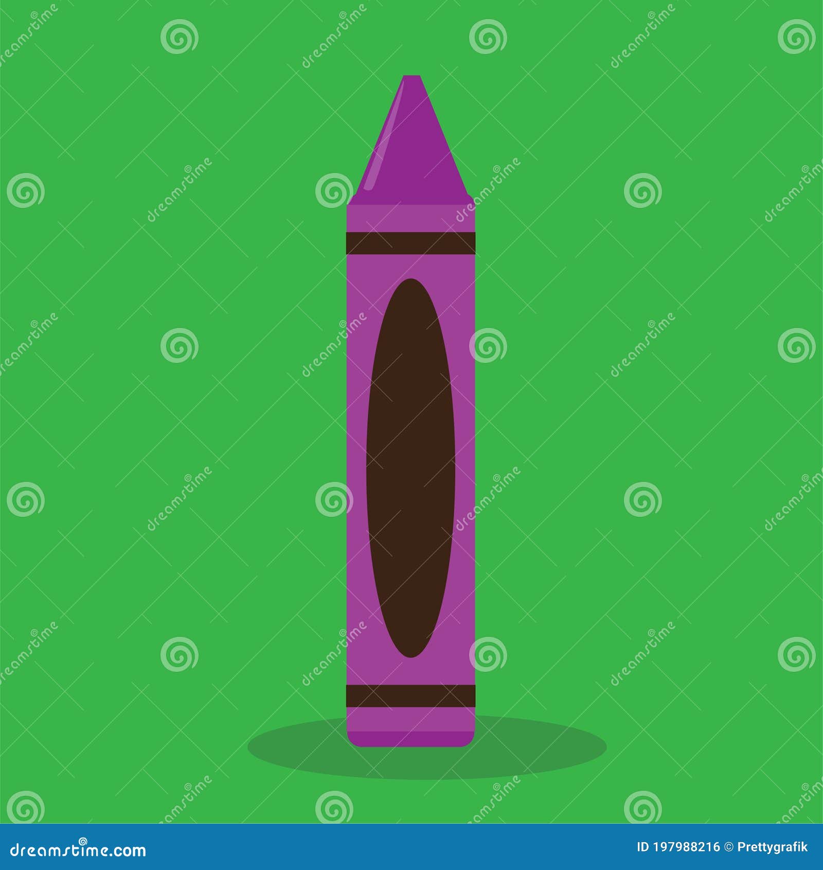 School Supplies Crayon Violet 05 Stock Vector - Illustration of school ...