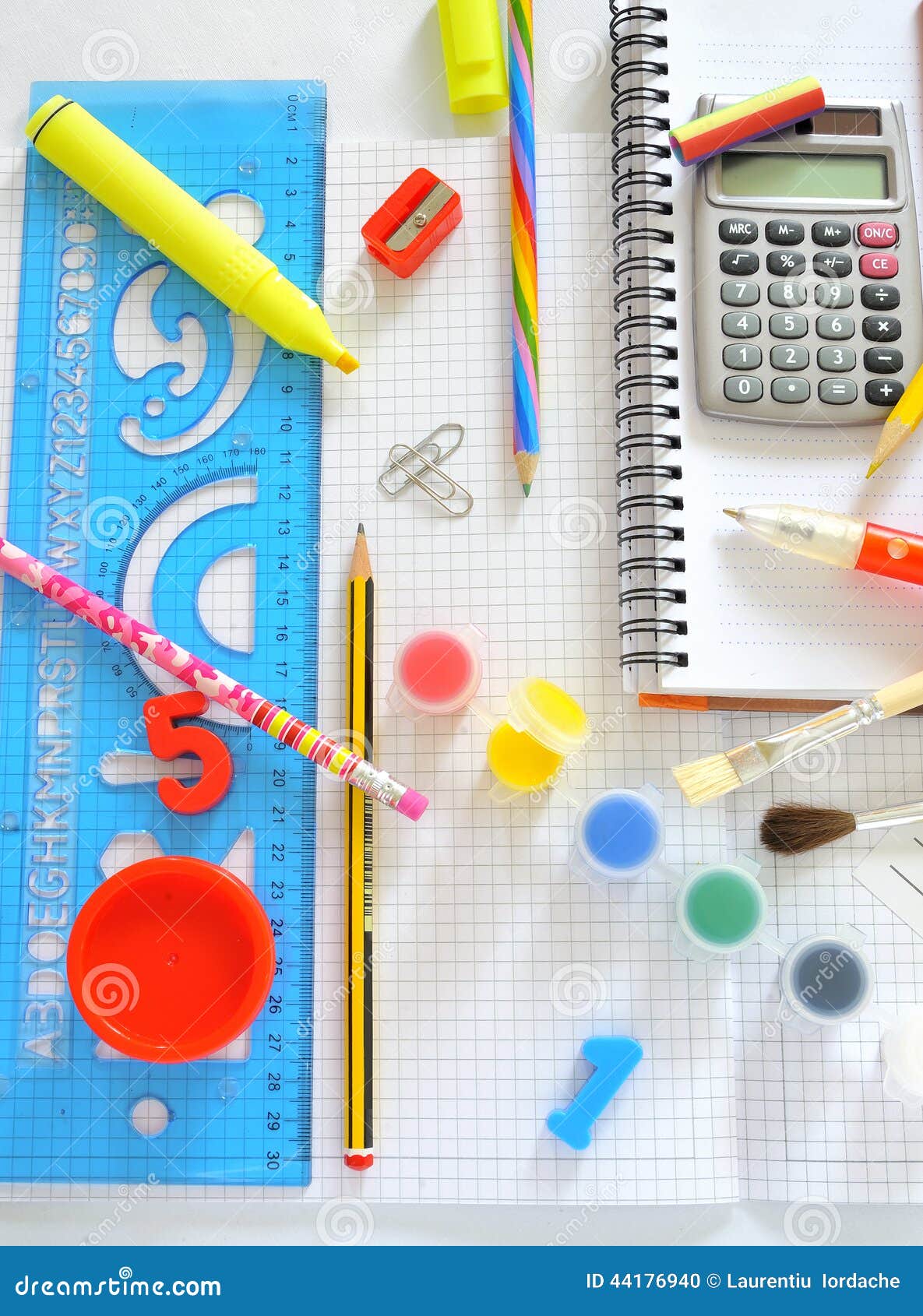 School supplies stock photo. Image of medium, book, back - 44176940