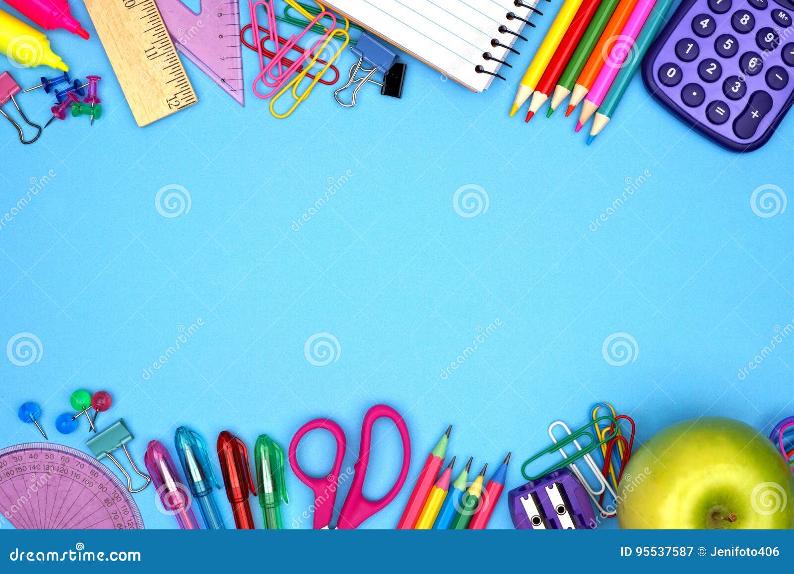 School Supplies Background Royalty-Free Illustration | CartoonDealer ...