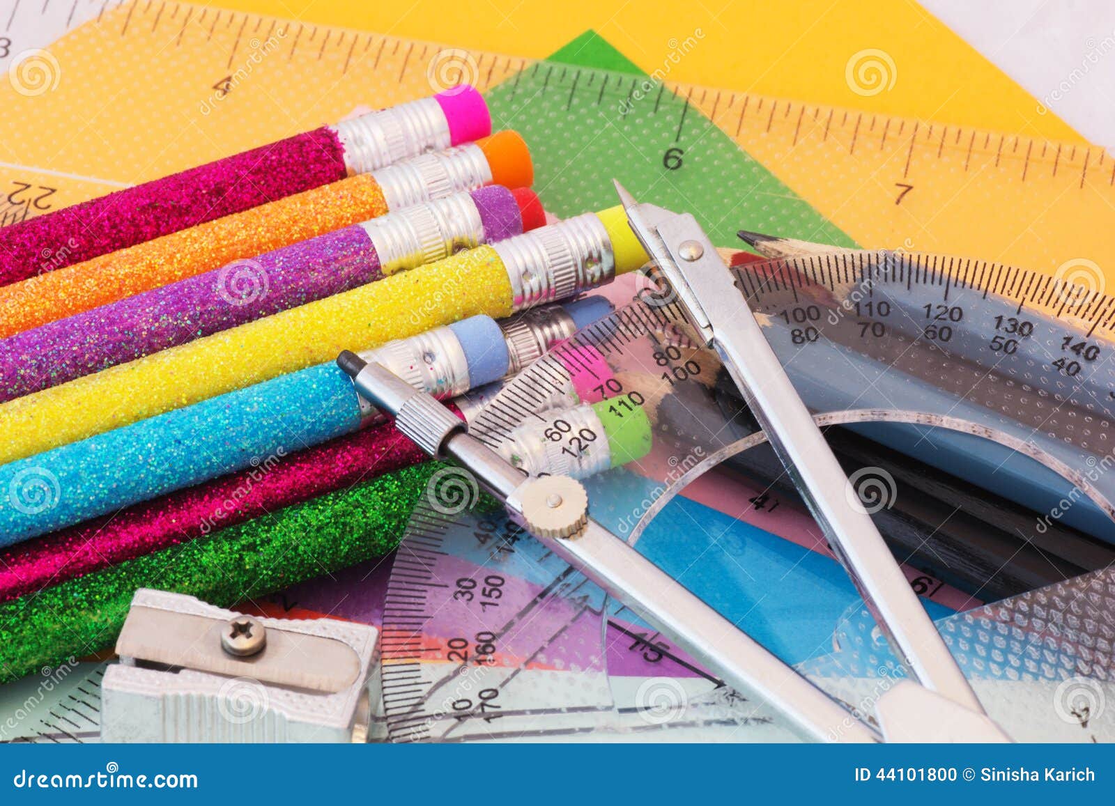 Compass And Pencils On Old Map Royalty-Free Stock Image | CartoonDealer ...