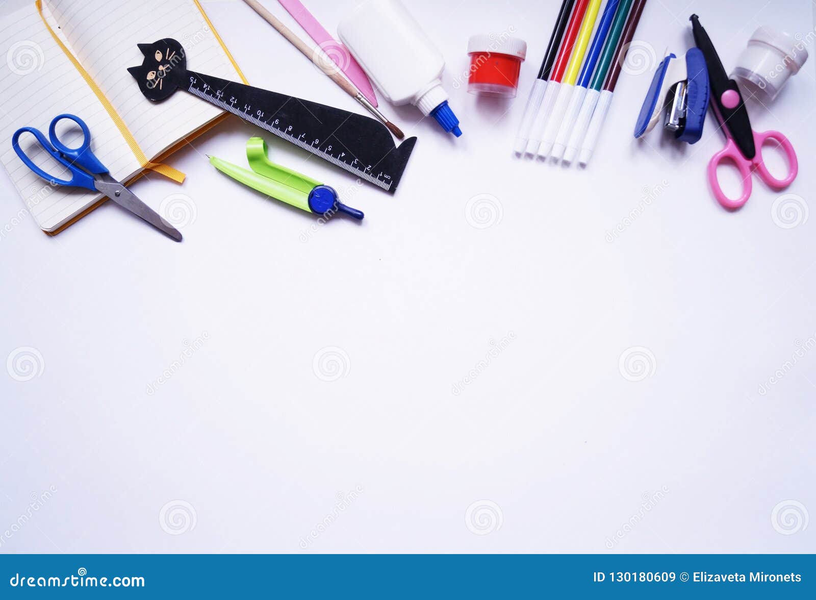 School Supplies. Everything You Need in School. Stock Image - Image of ...