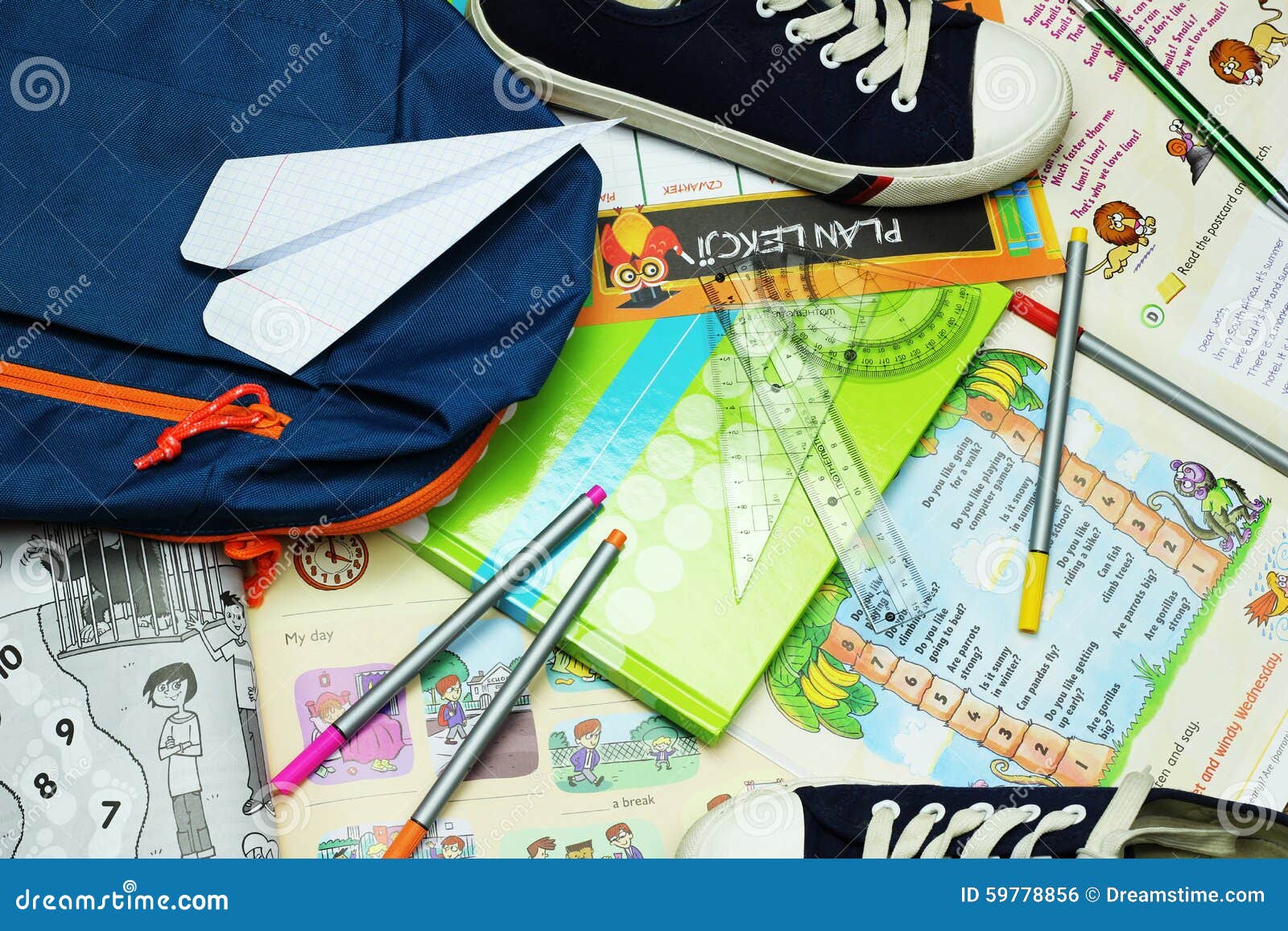 School supplies editorial photo. Image of colorful, school - 59778856