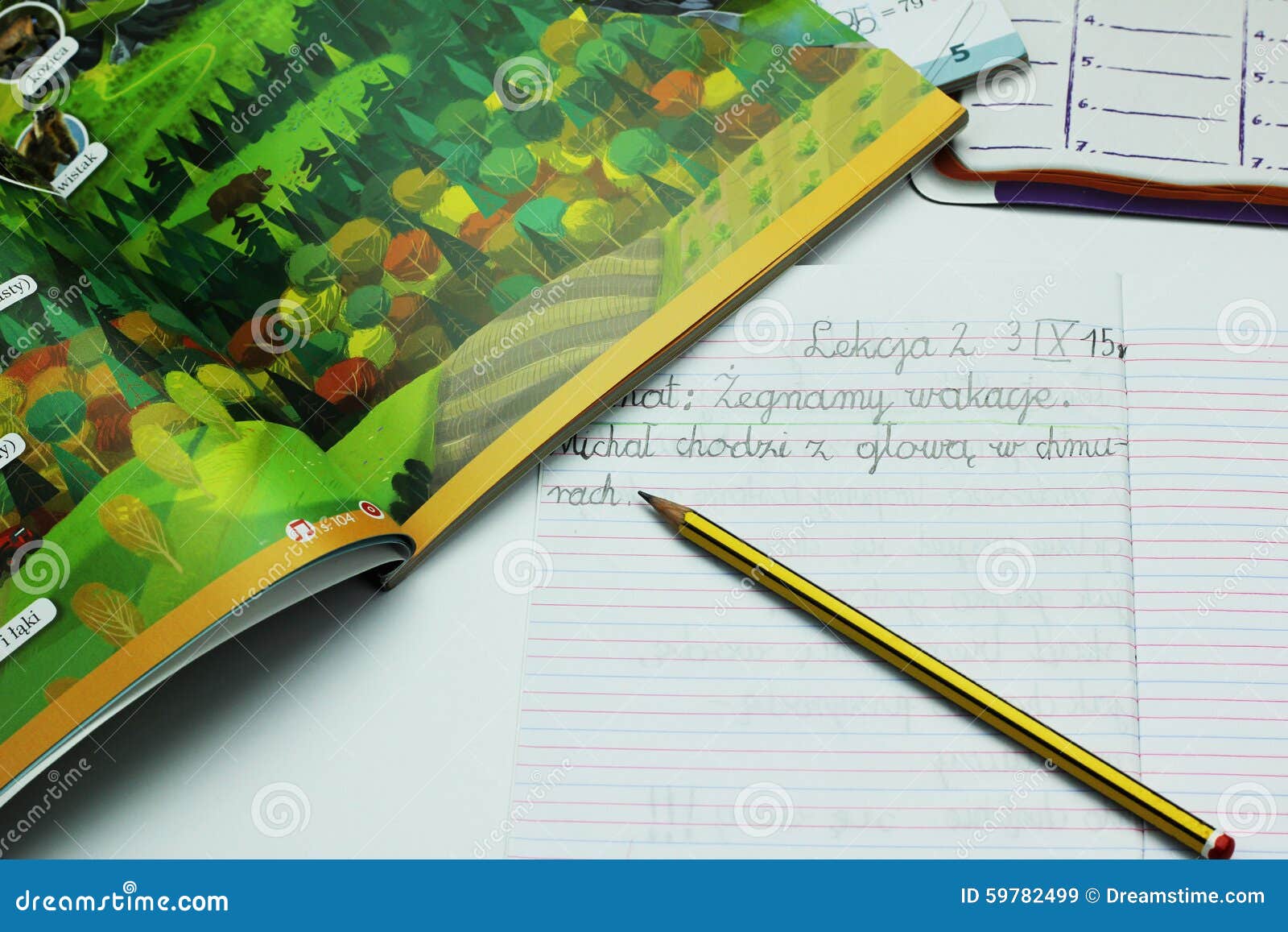 School supplies stock image. Image of crayons, colorful - 59782499