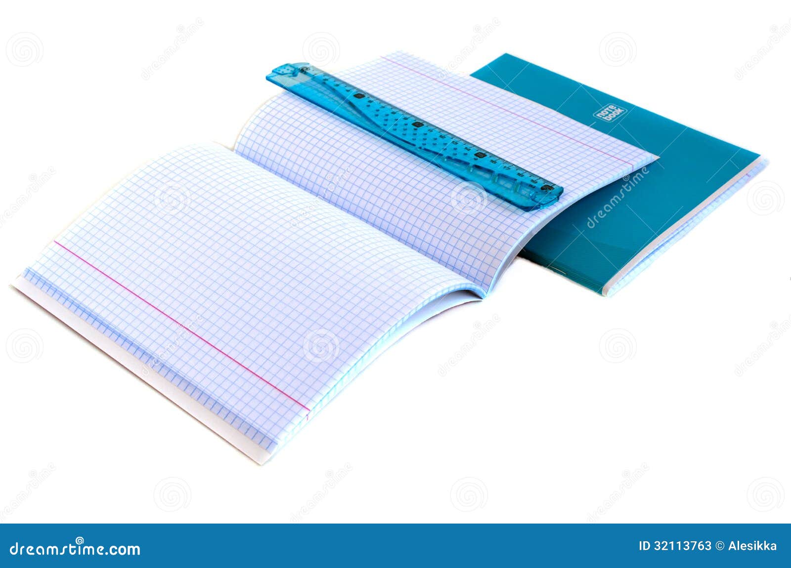 School Supplies - Notebooks, Ruler Stock Image - Image of school ...