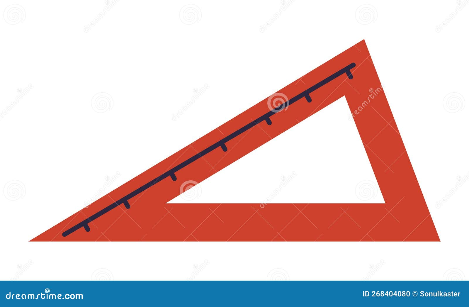 School Supplies, Ruler for Mathematics Lessons Stock Illustration ...