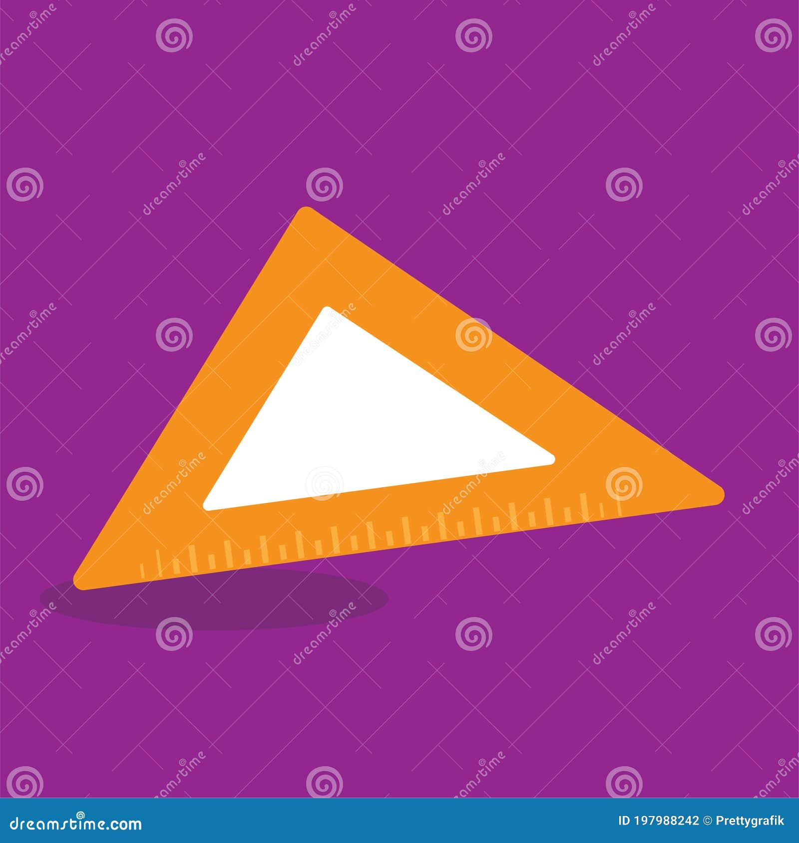 Ruler Triangle Hand Drawn In Doodle Style. Scandinavian Simple ...