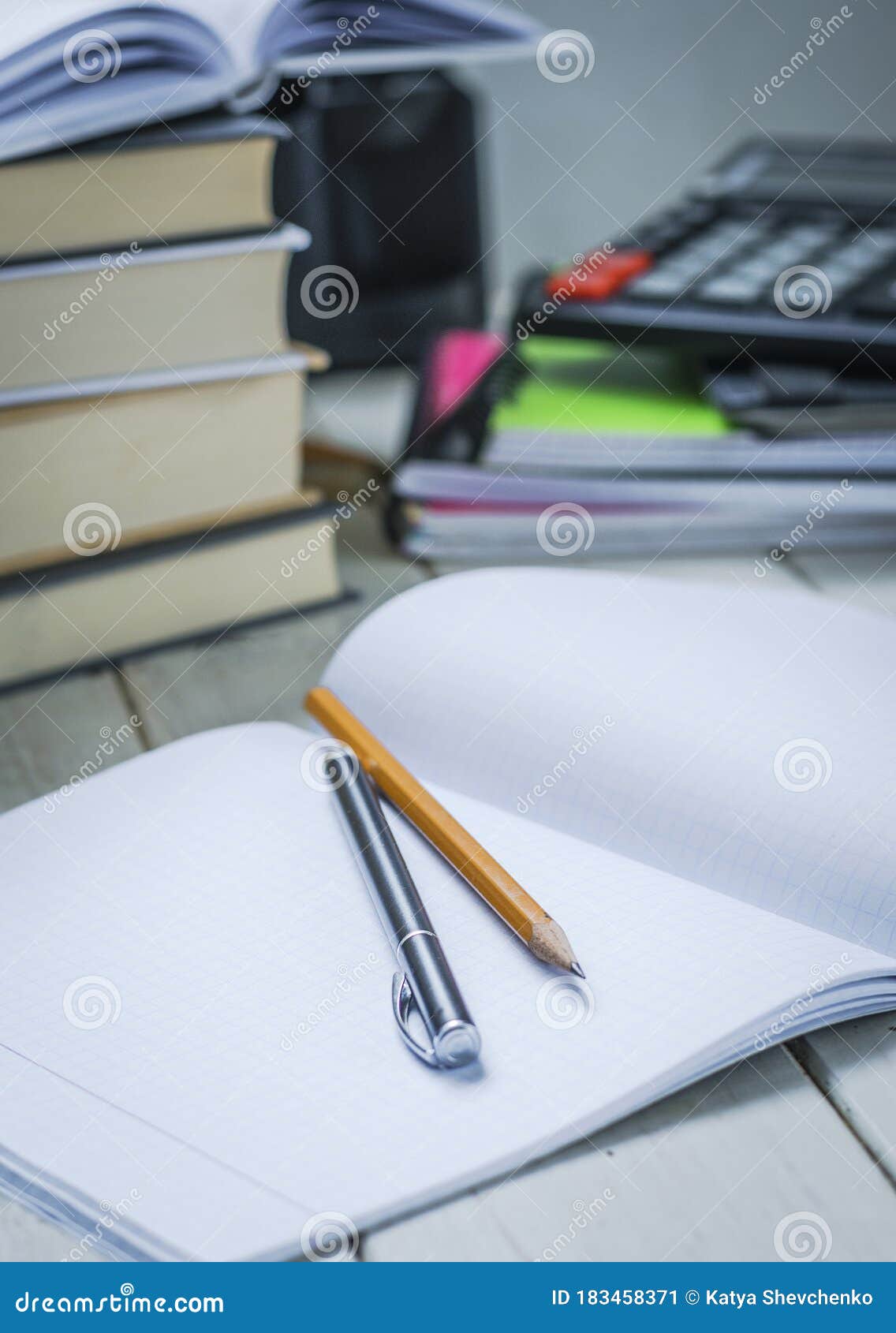 School Supplies on the Table Stock Image - Image of paper, class: 183458371