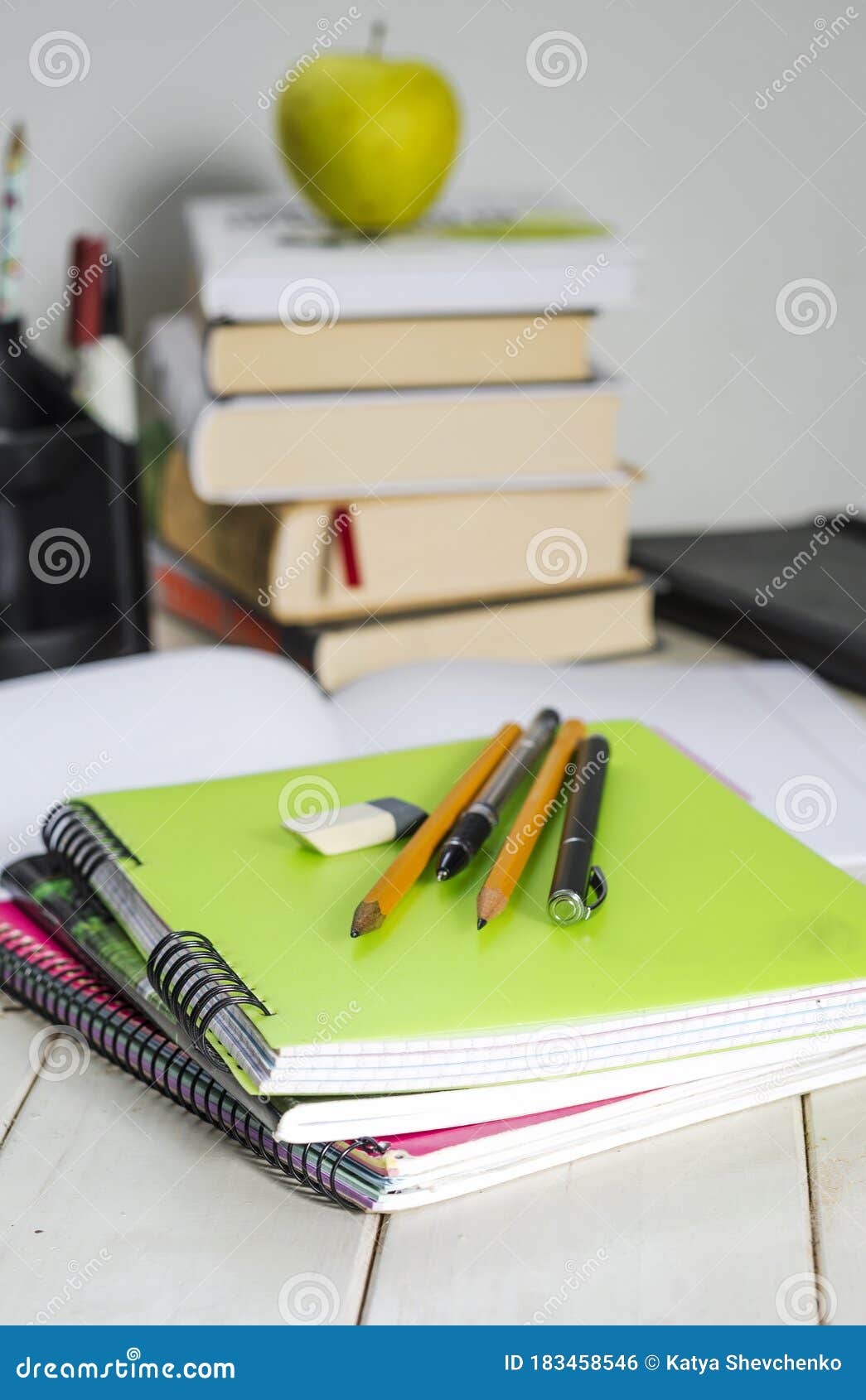 School Supplies on the Table Stock Photo - Image of object, color ...