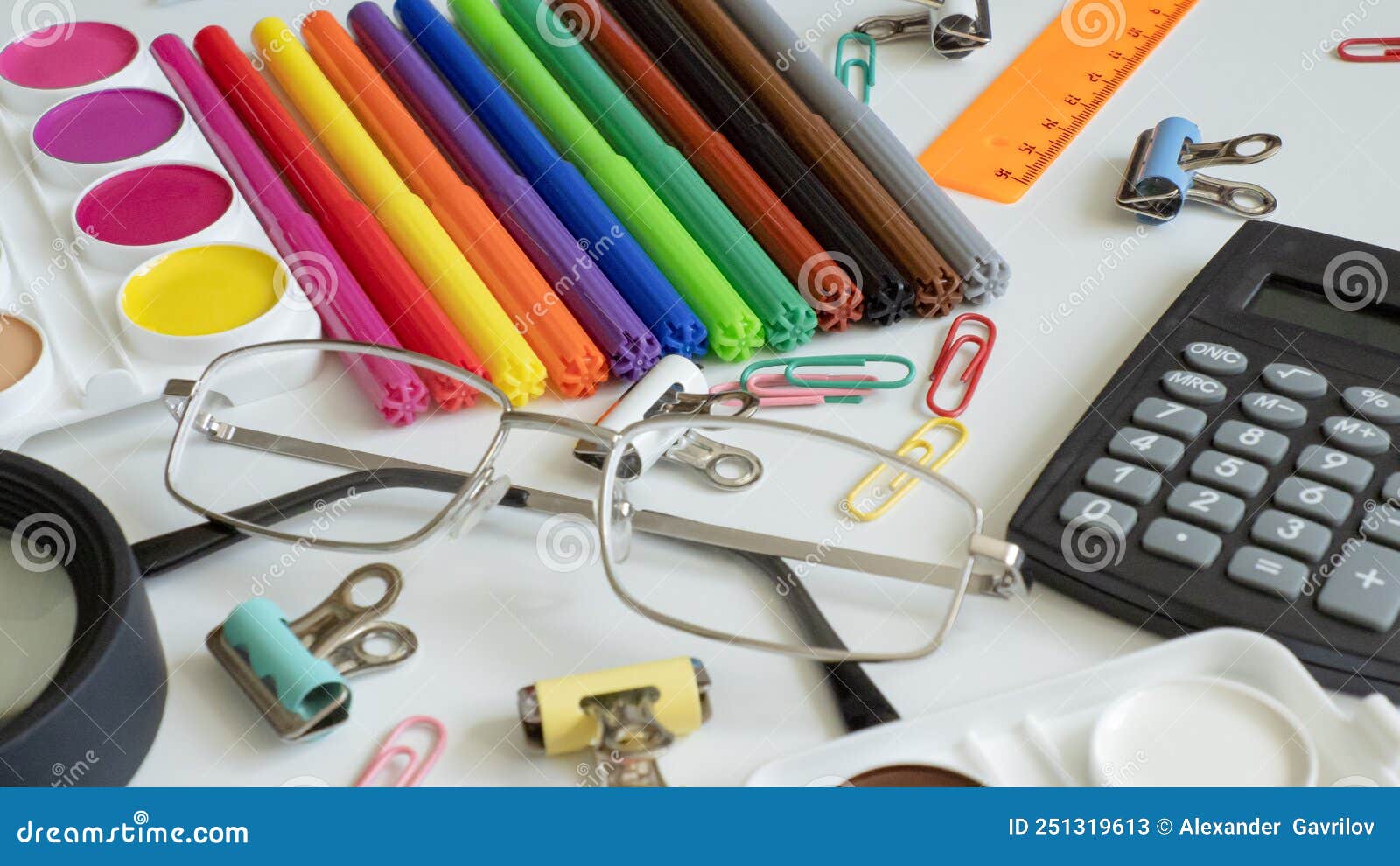 School Supplies on the Table. Education and Upbringing Stock Image ...