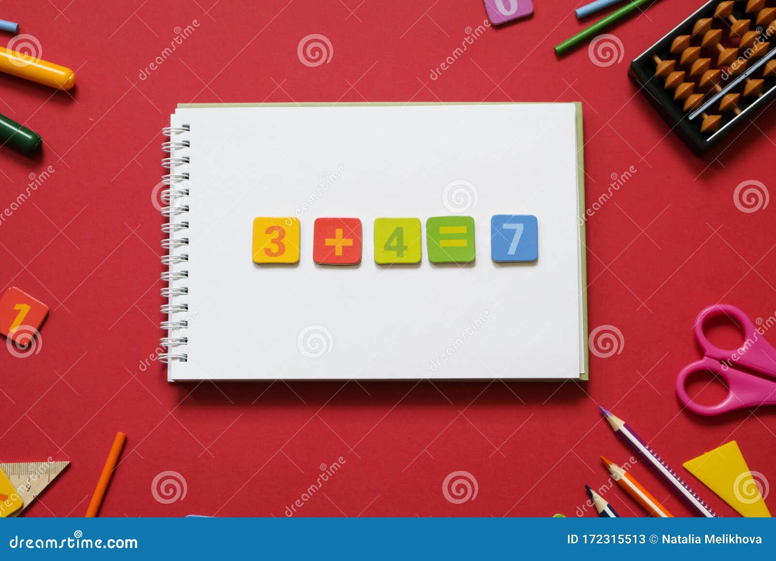 Math Concept: Colorful Pens and Pencils, Number, Calculating Sticks in ...