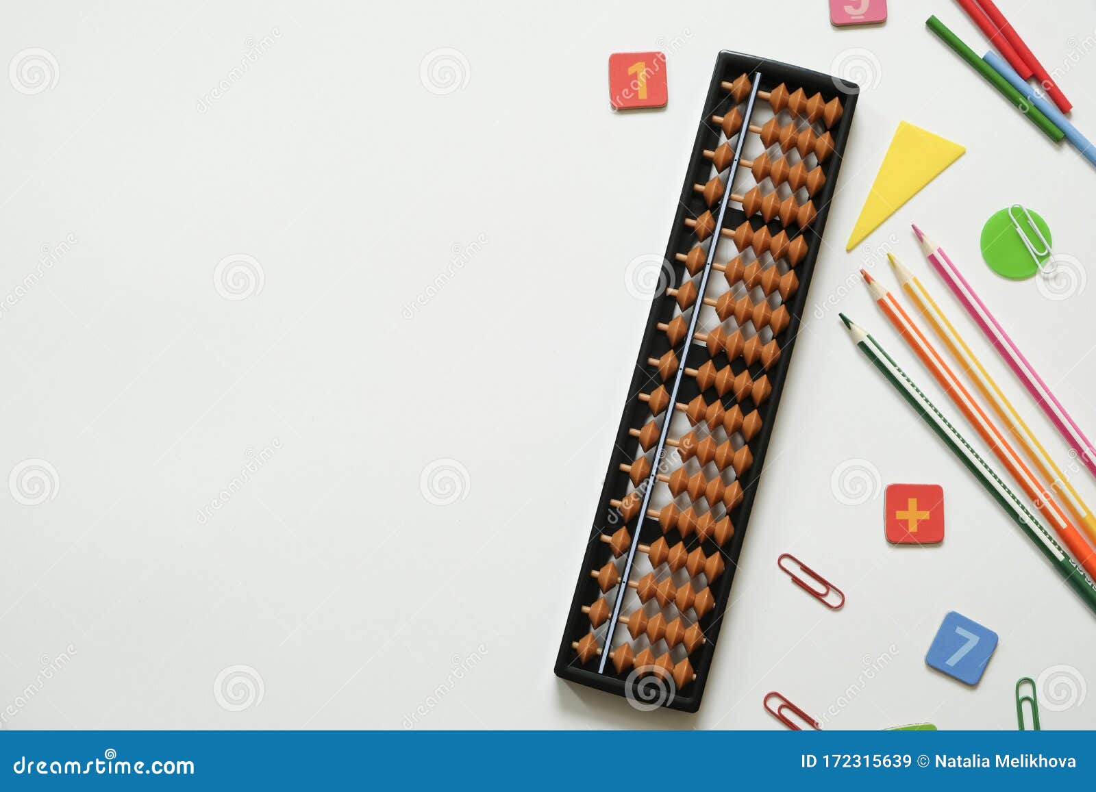 Mental Arithmetic and Math Concept: Colorful Pens and Pencils, Numbers ...