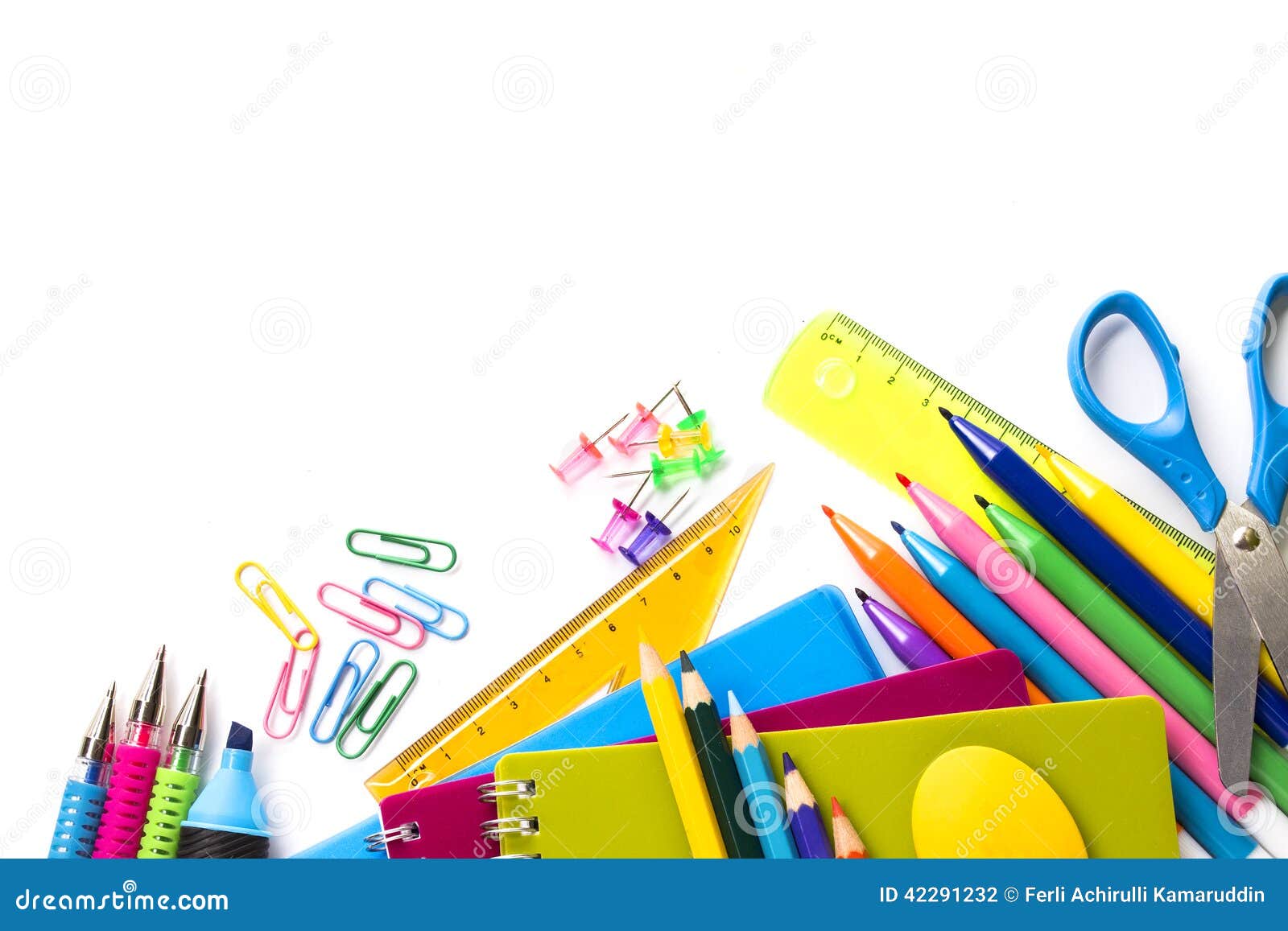 School Supplies On White Background Stock Photo - Image of background ...