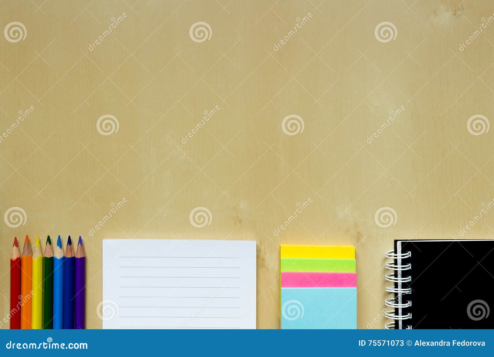School table top view stock image. Image of pencil, color - 75571073