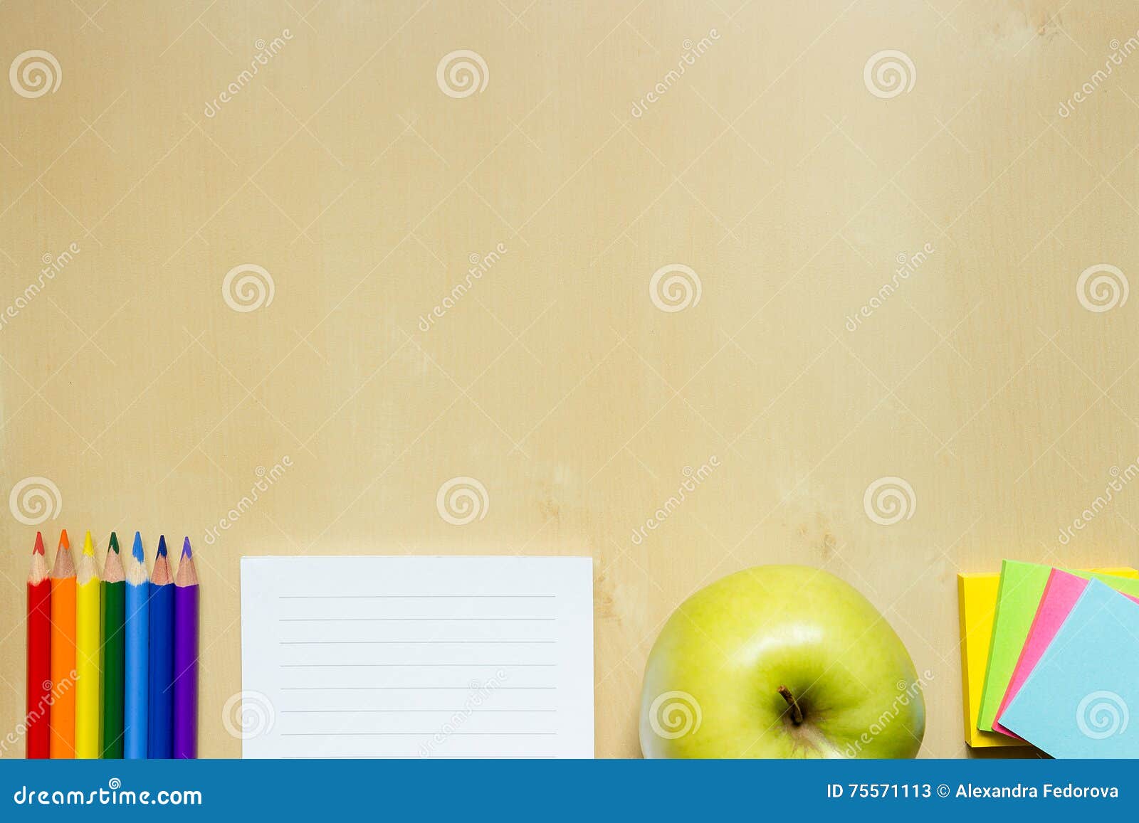 School table top view stock image. Image of desk, studying - 75571113