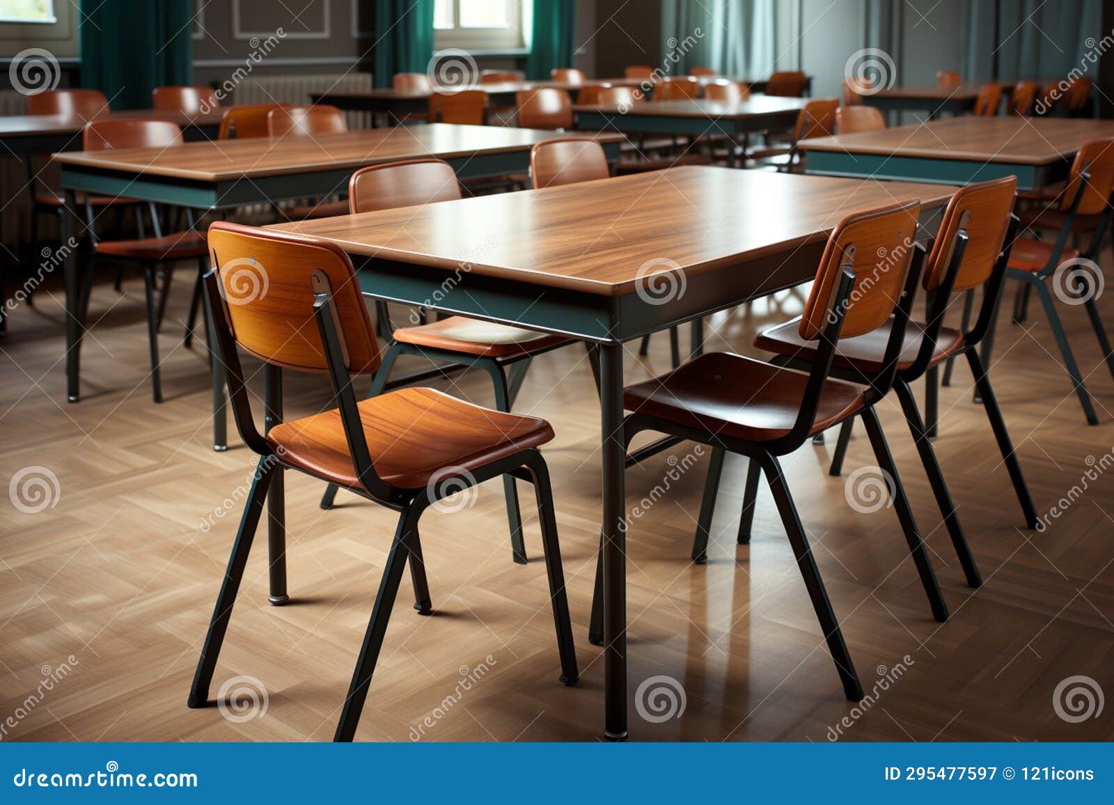 School Tables stock illustration. Illustration of seat - 295477597