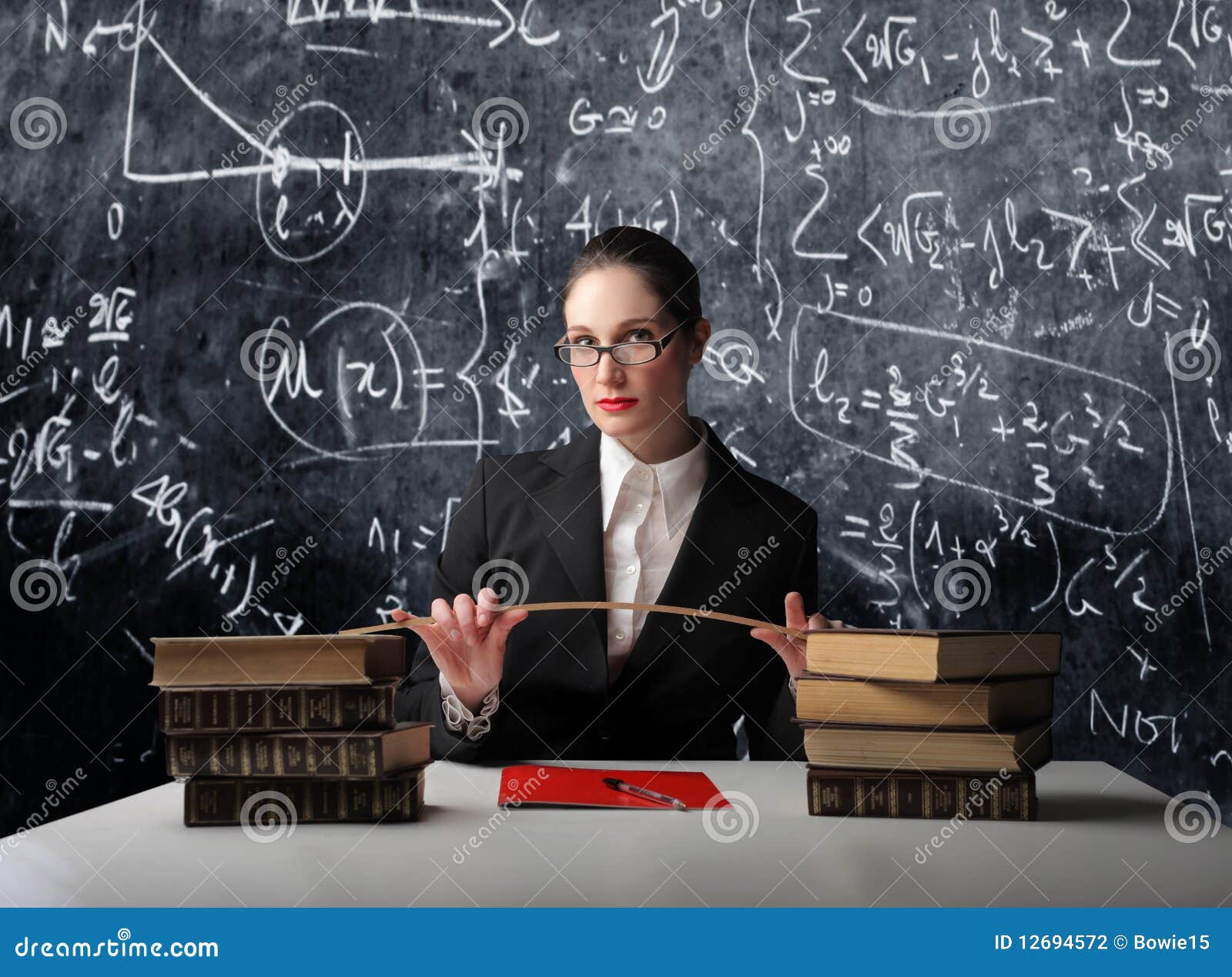 School teacher stock photo. Image of glasses, high, book - 12694572