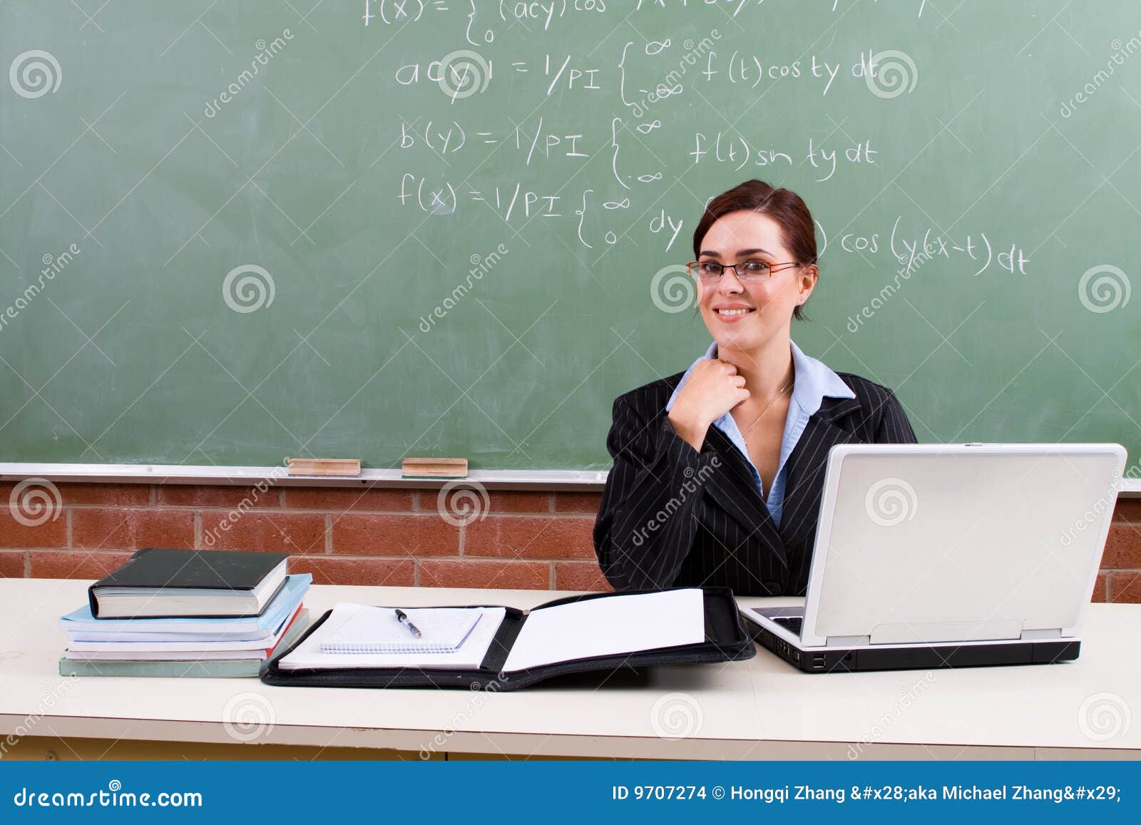 School teacher stock photo. Image of book, chalk, blackboard - 9707274