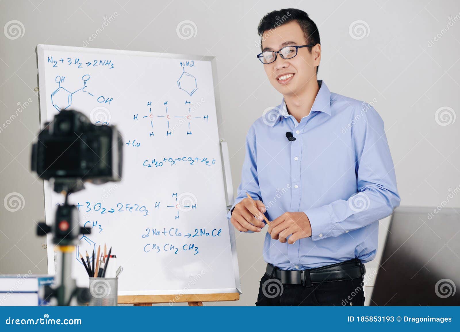 School Teacher Conducting Online Class Stock Image - Image of class ...