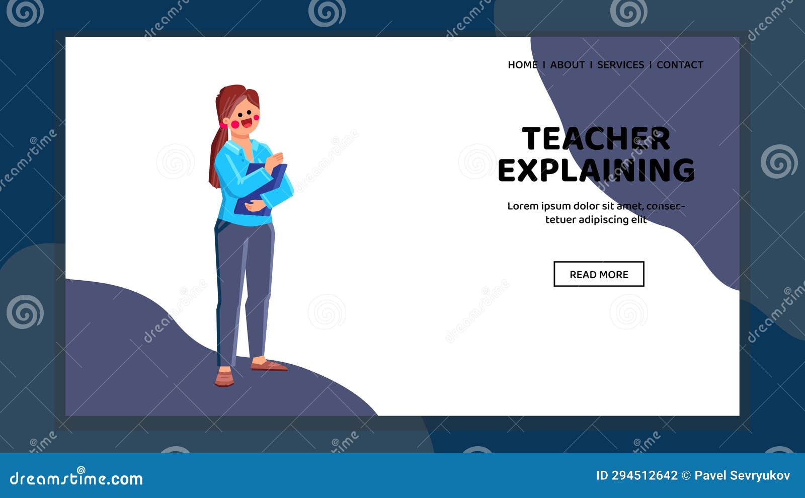 School Teacher Explaining Vector Stock Vector - Illustration of teen ...