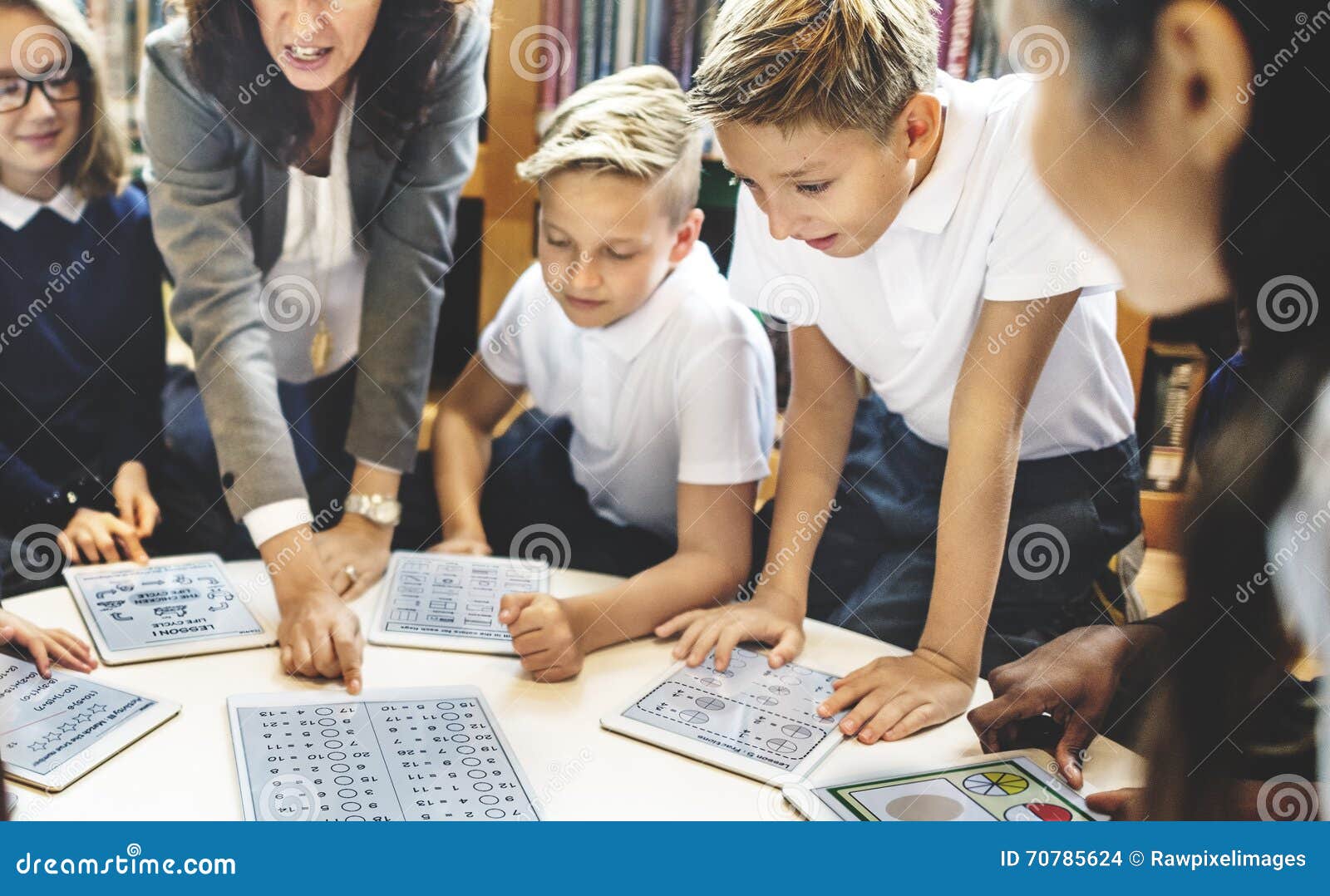 School Teacher Teaching Students Learning Concept Stock Photo - Image ...
