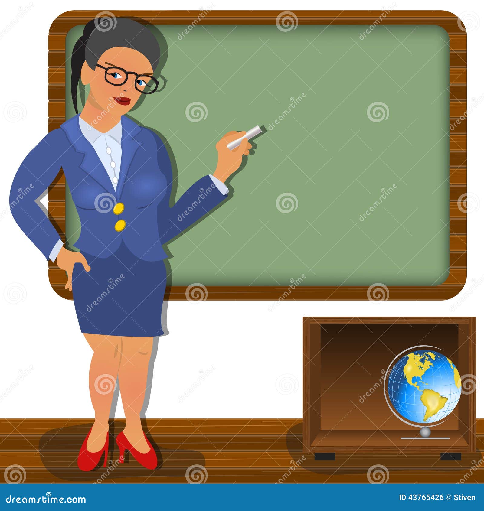 School teacher stock vector. Illustration of attractive - 43765426