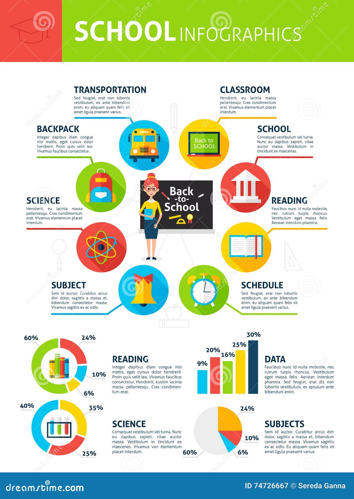 School Teaching Infographics Stock Vector - Illustration of education ...