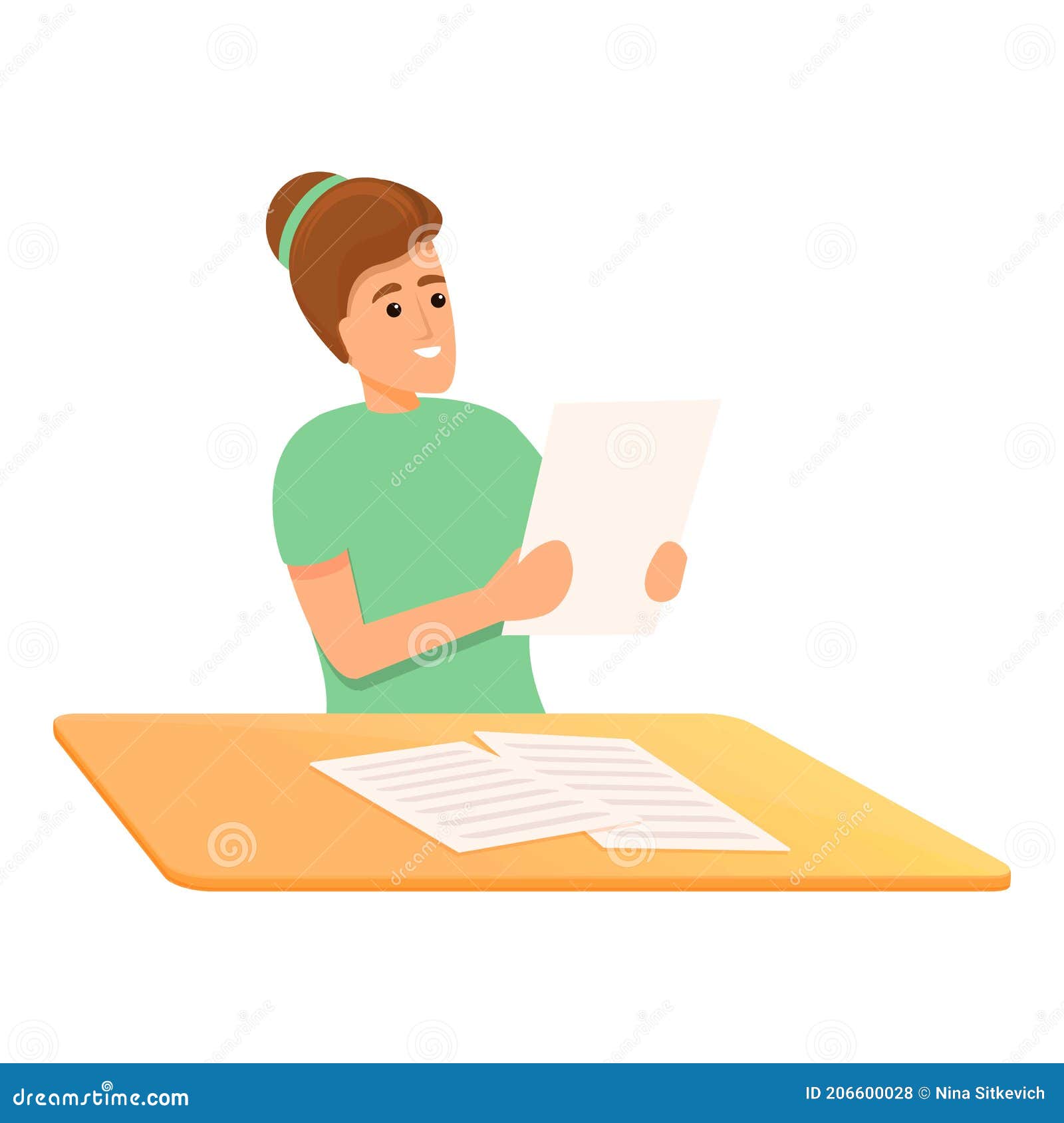 School Test Class Icon, Cartoon Style Stock Illustration - Illustration ...