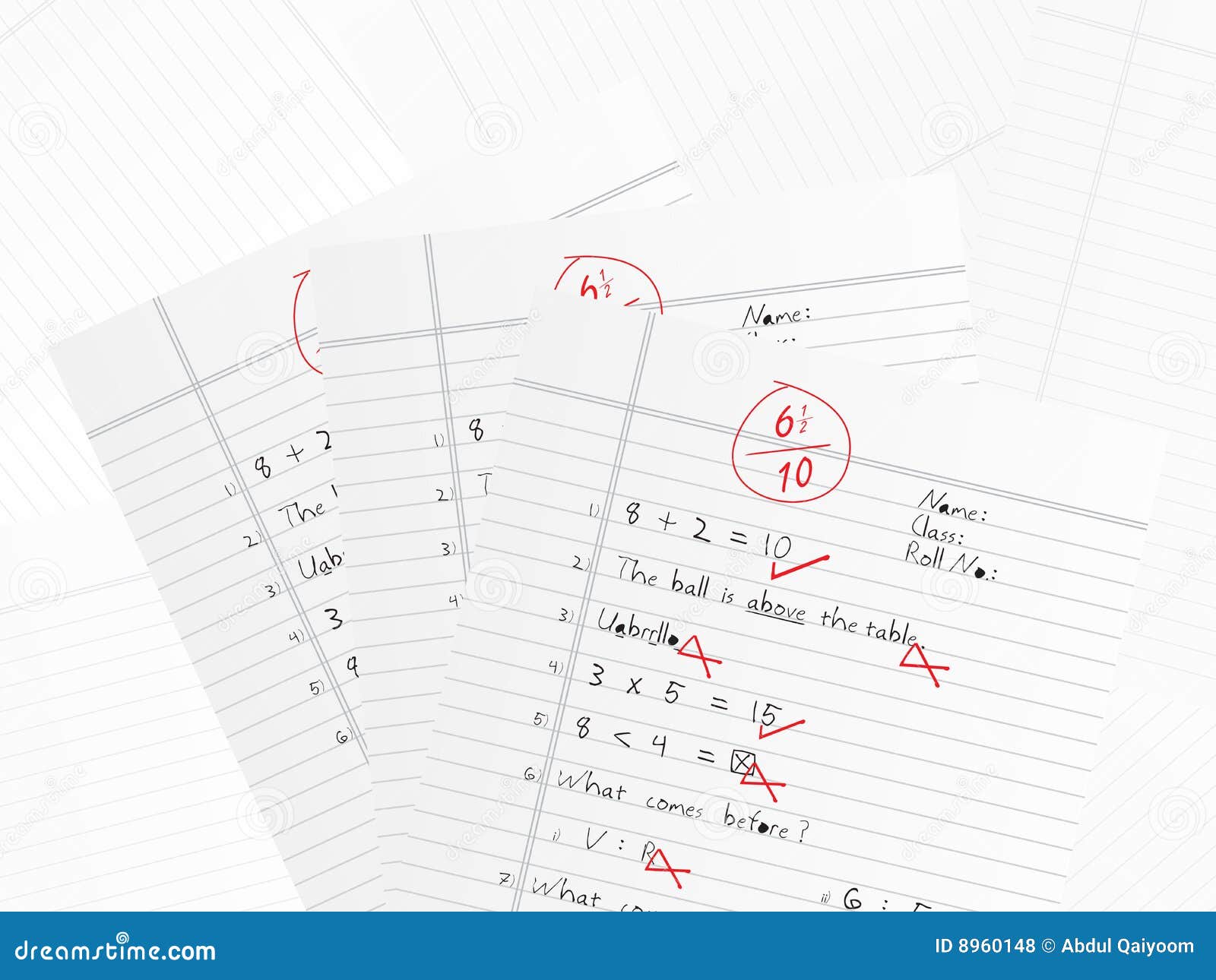 School Test Paper after Final Check Stock Vector - Illustration of ...