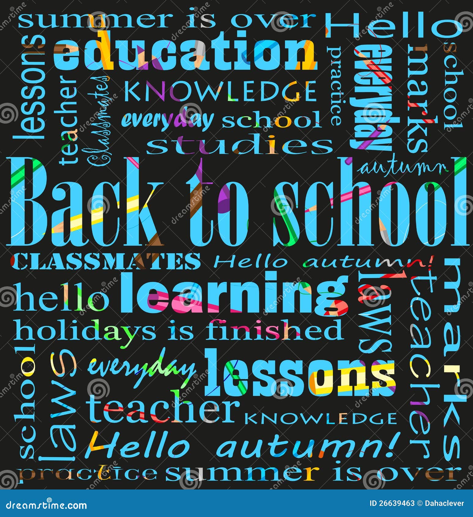 School Text Background on Dark Stock Vector - Illustration of paper ...