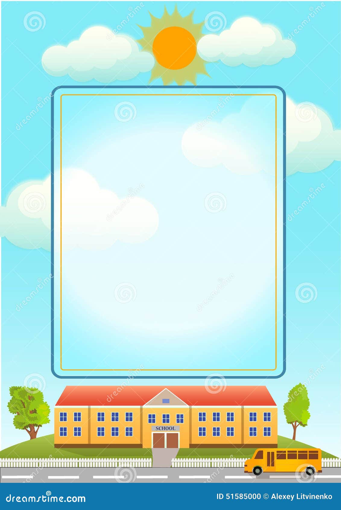 School text border stock vector. Illustration of clouds - 51585000