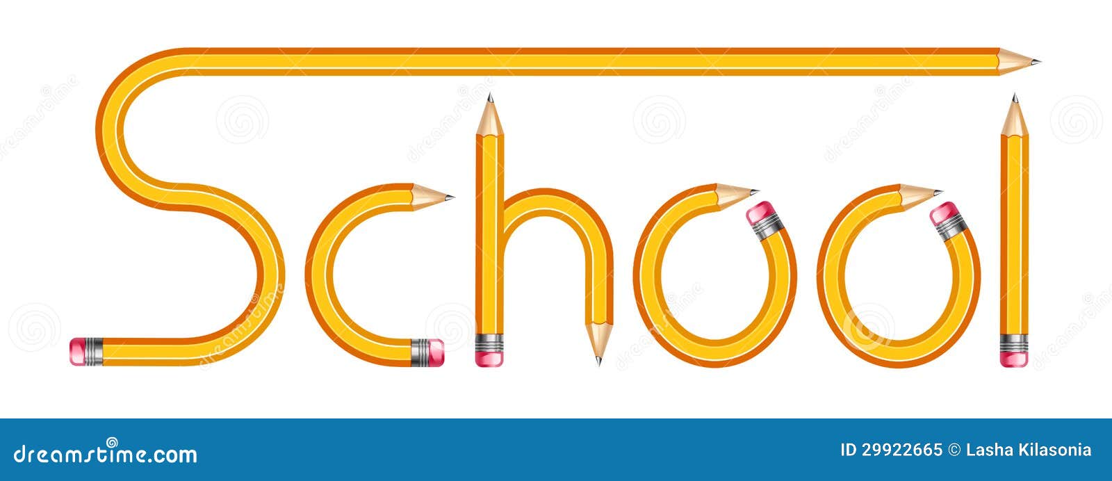 School text by pencil stock illustration. Illustration of pencils ...